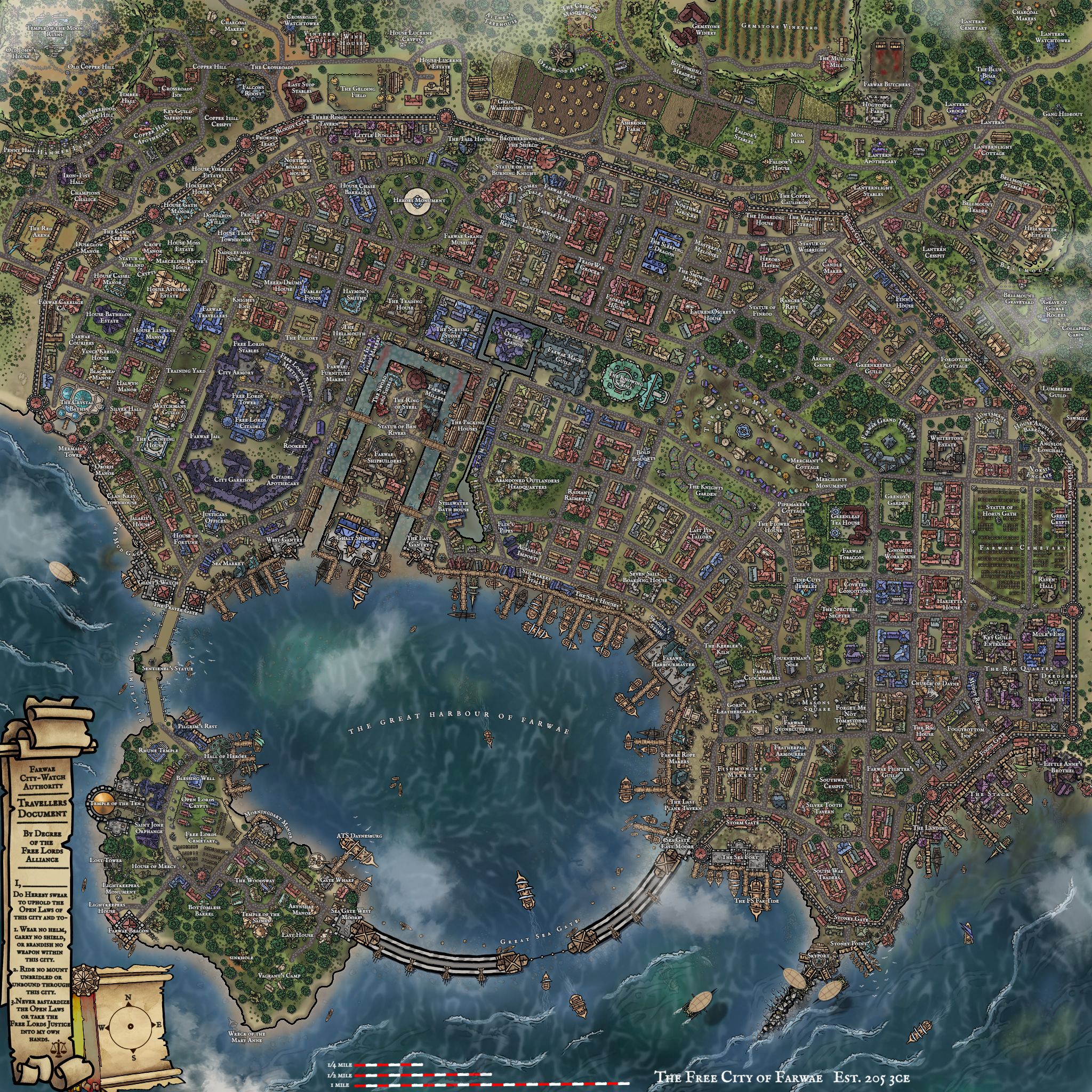 City of Farwae (with locations) | Inkarnate - Create Fantasy Maps Online