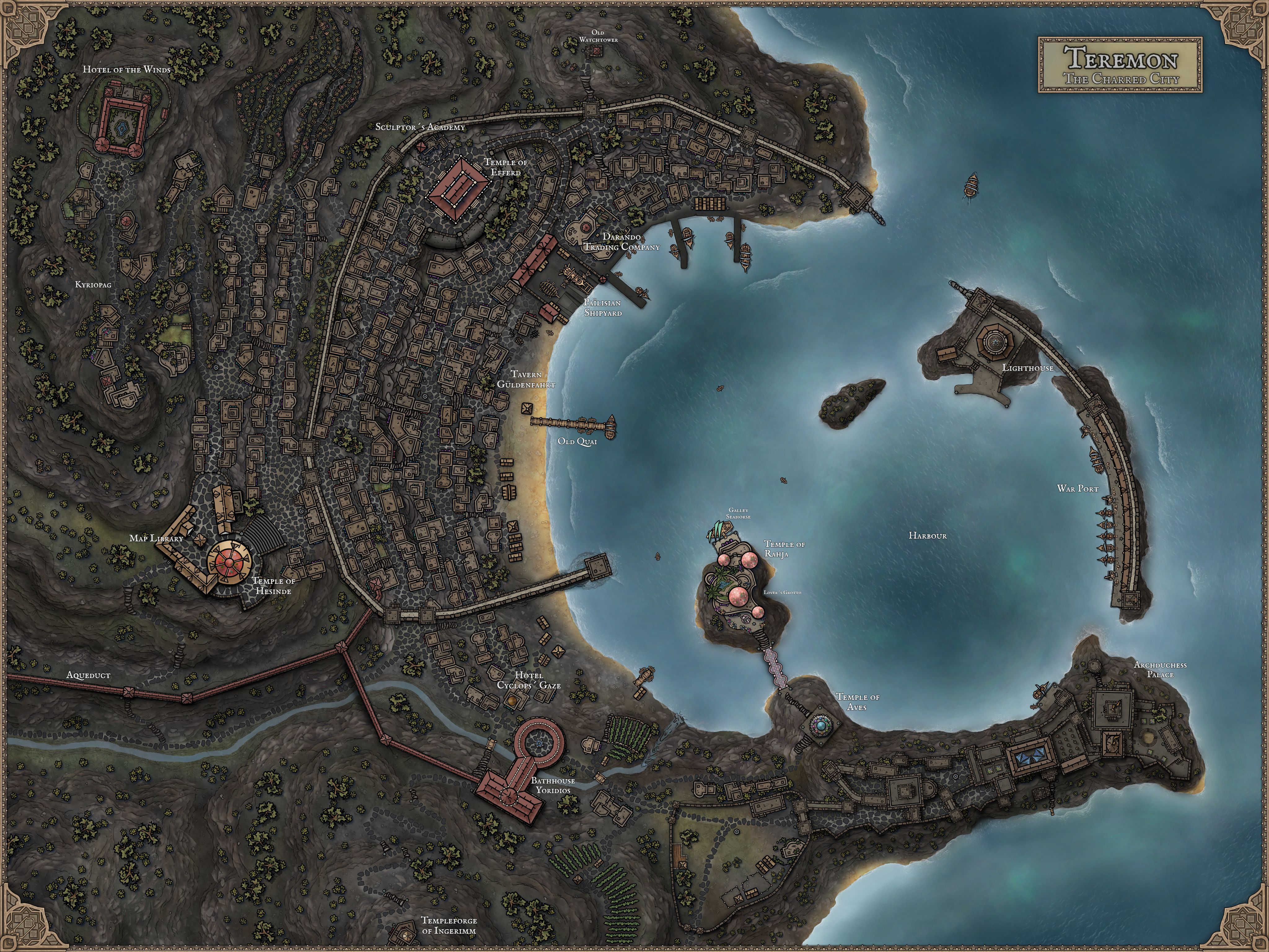 Teremon - The Charred City | Inkarnate - Create Fantasy Maps Online