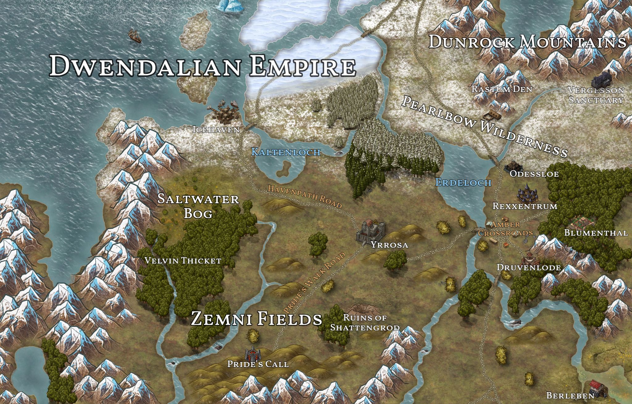 Zemni Fields - DM Version | Inkarnate - Create Fantasy Maps Online