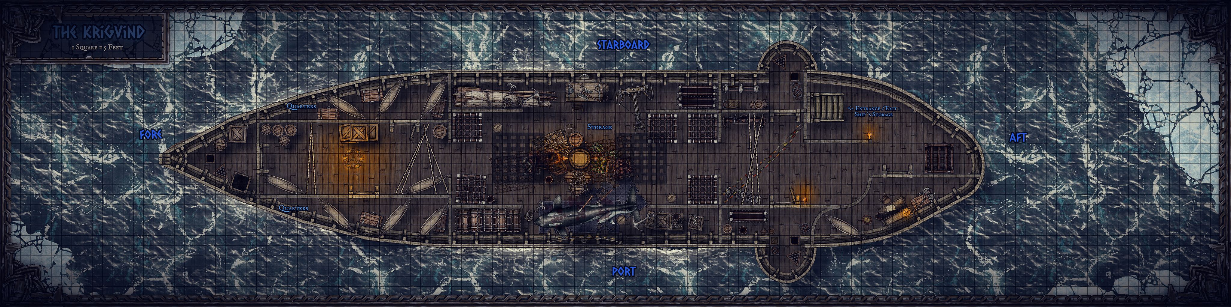 Frost Giant Ship (Krigvind) Ship´s Storage 120x30 | Inkarnate - Create ...