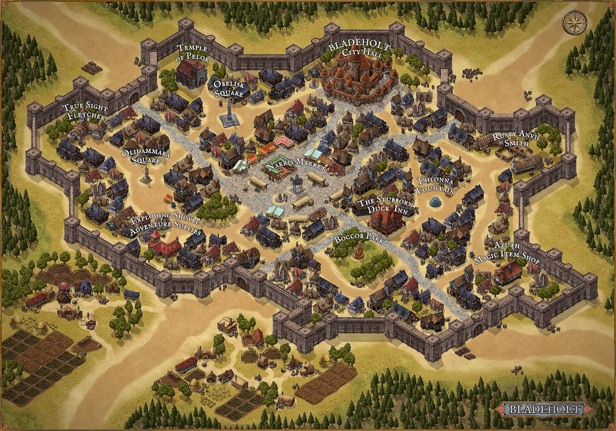 Bladeholt Town | Inkarnate - Create Fantasy Maps Online