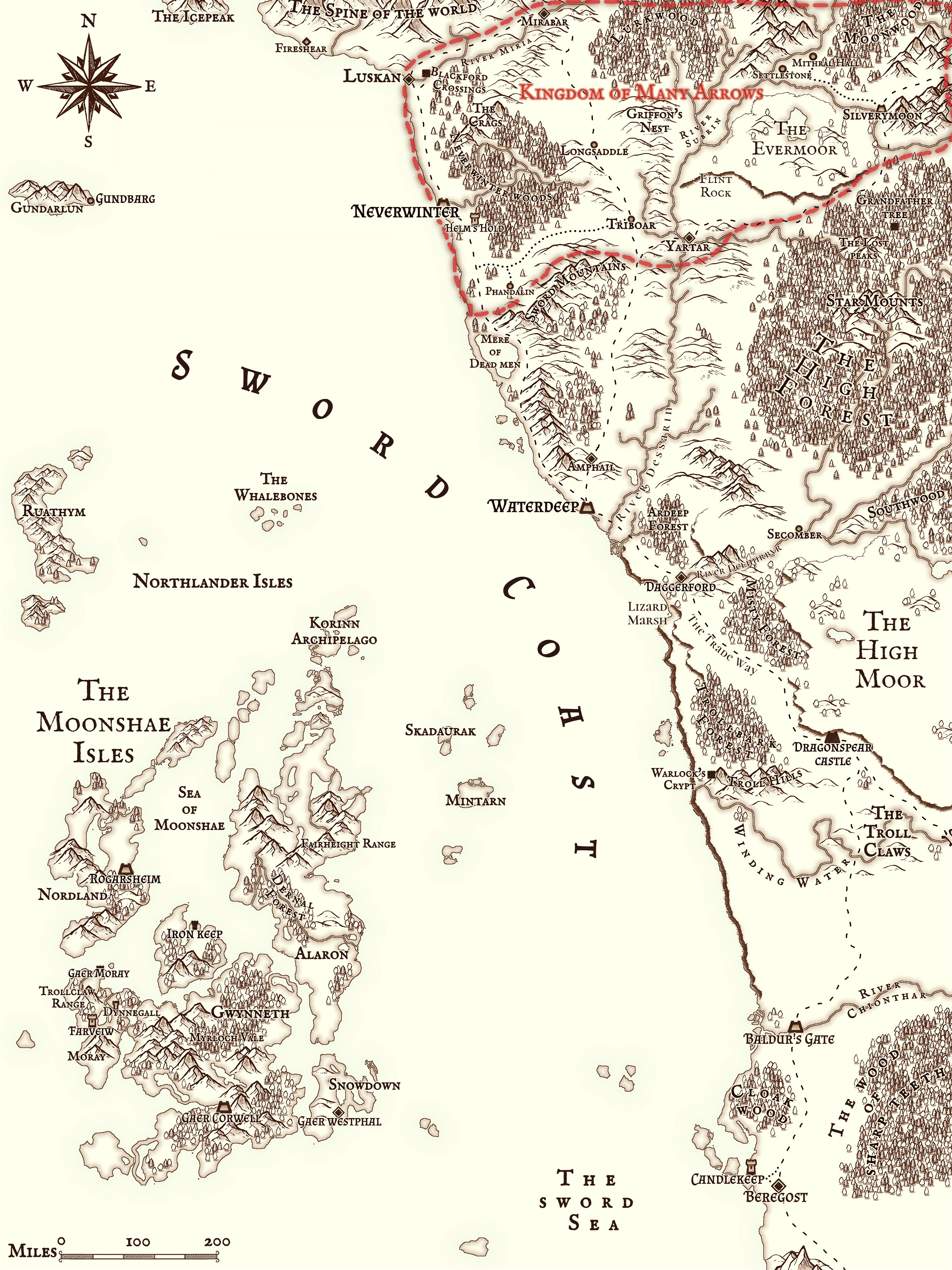 Sword Coast Map - Dark Conquest | Inkarnate - Create Fantasy Maps Online