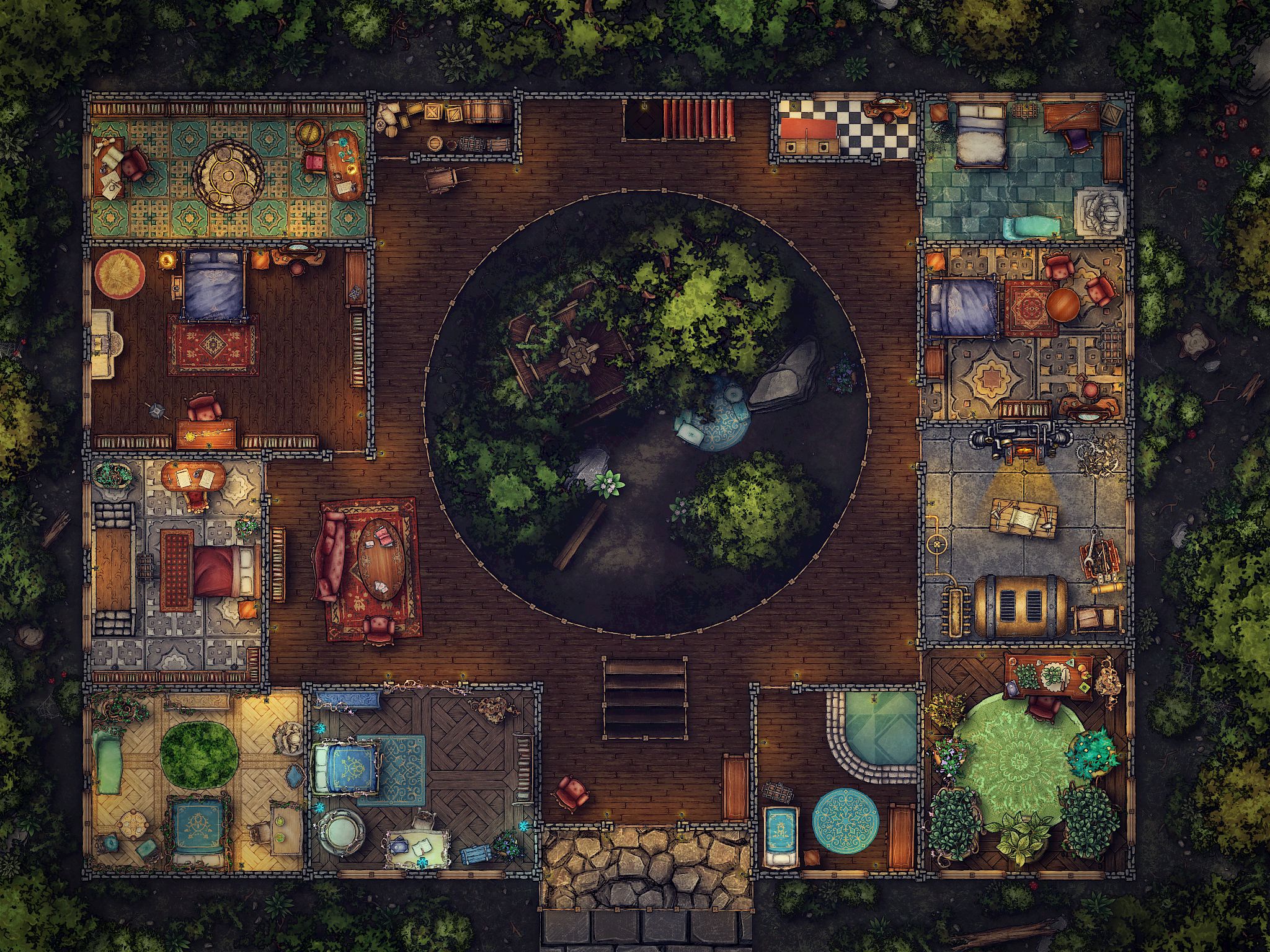 Magnificent Mansion - 2nd floor | Inkarnate - Create Fantasy Maps Online