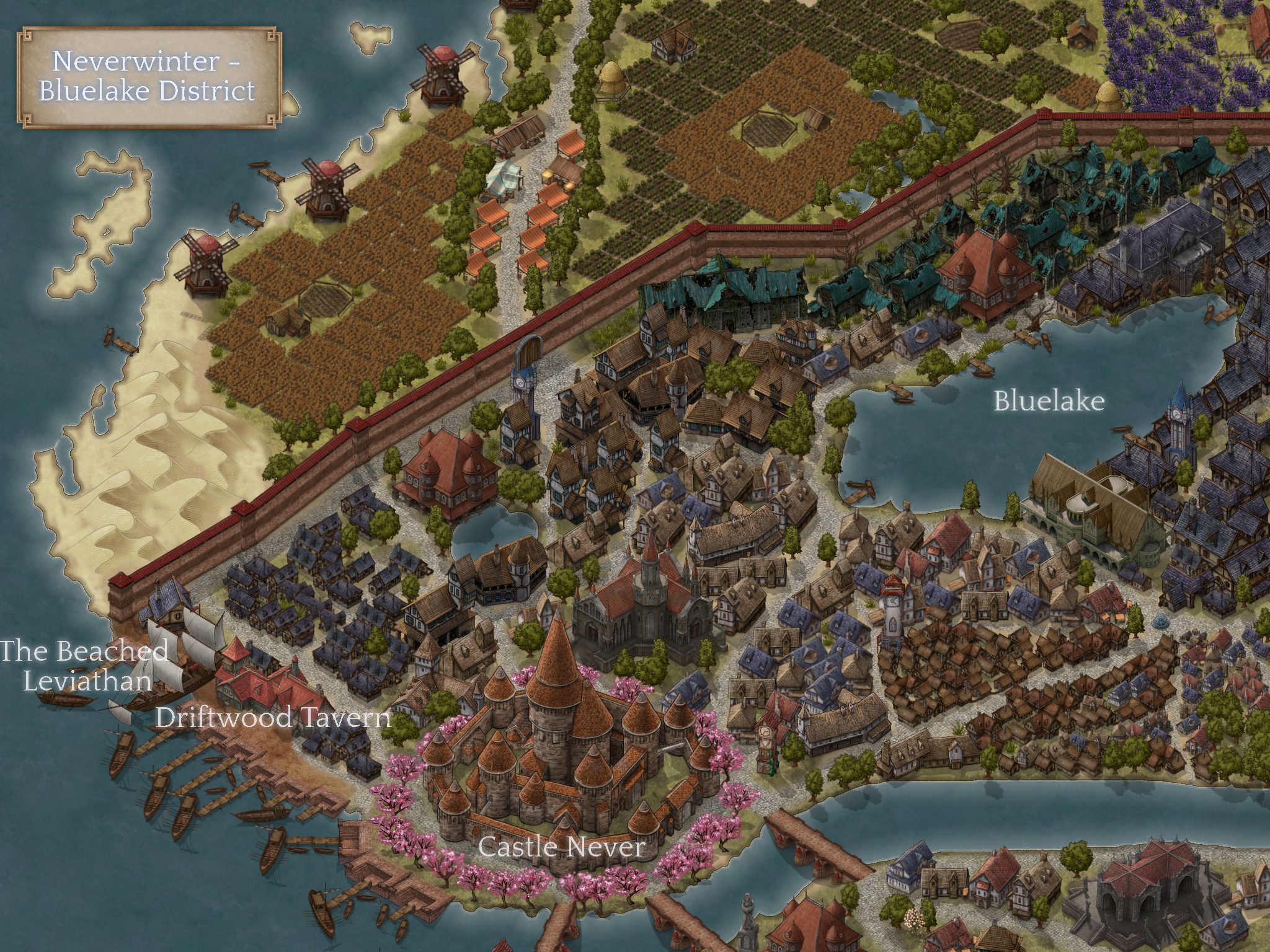 Neverwinter- Bluelake District | Inkarnate - Create Fantasy Maps Online