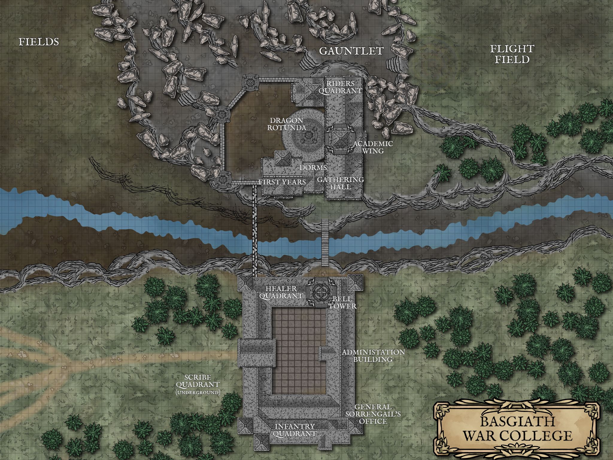 Fourth Wing Basgiath War College | Inkarnate - Create Fantasy Maps Online