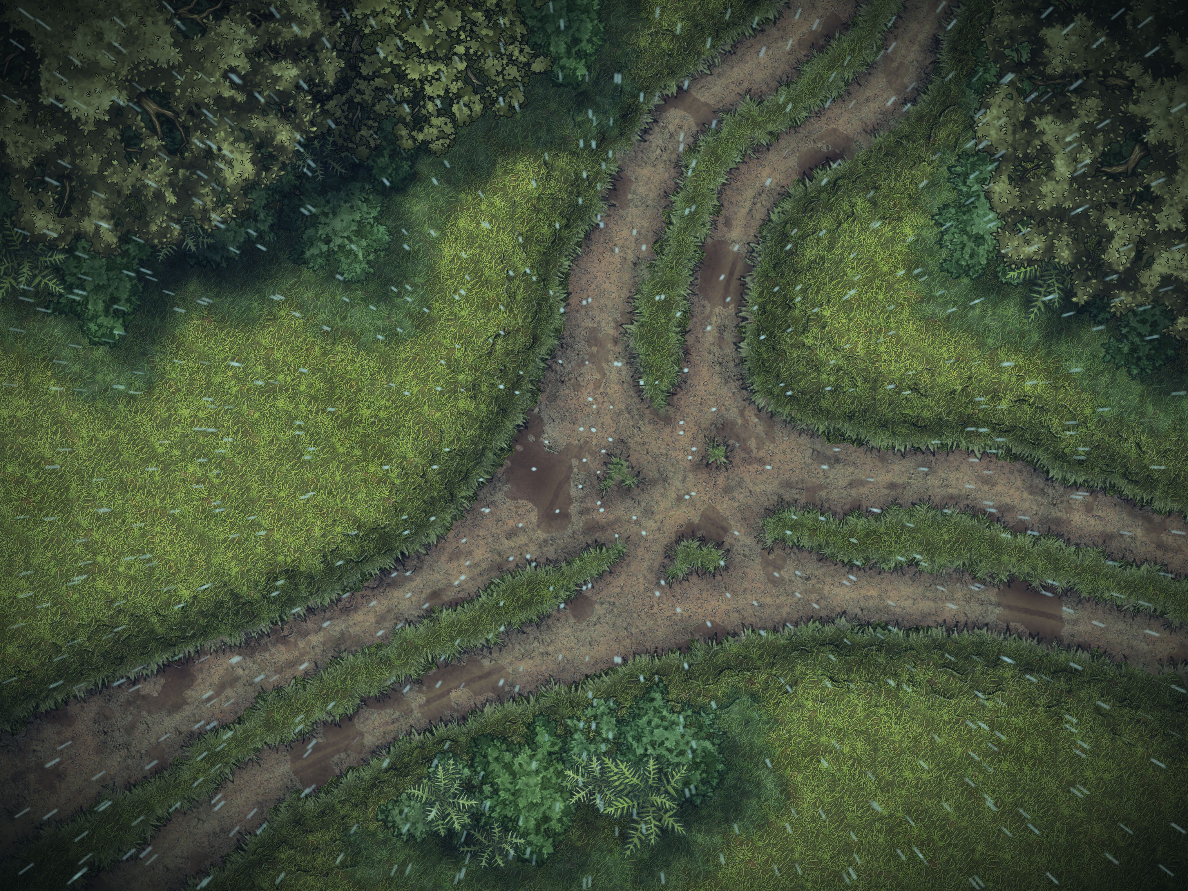 Fork in the road - Rainy Day | Inkarnate - Create Fantasy Maps Online