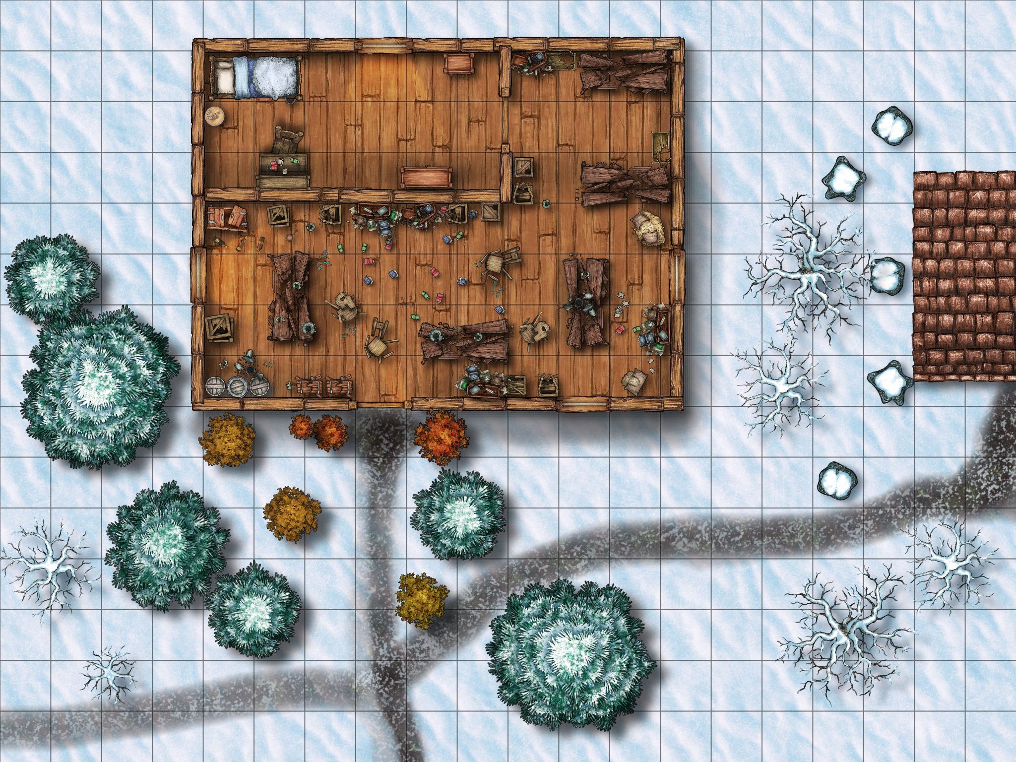 Looted winter Shop [20x15] | Inkarnate - Create Fantasy Maps Online