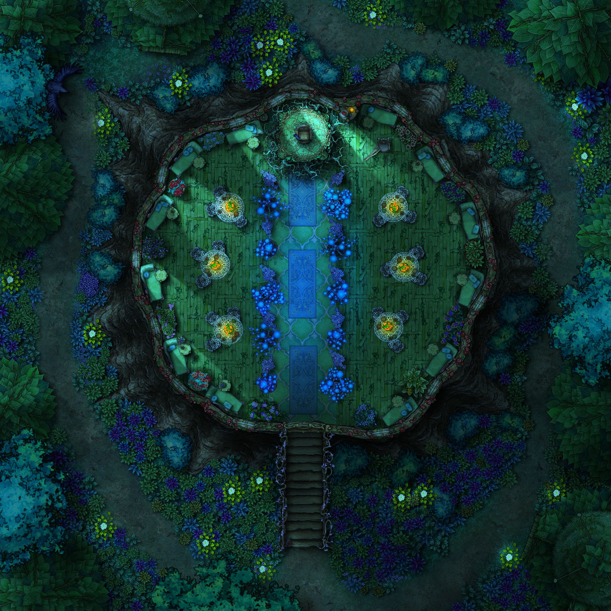 Throne room of the Fey Queen Court (night version) | Inkarnate - Create ...