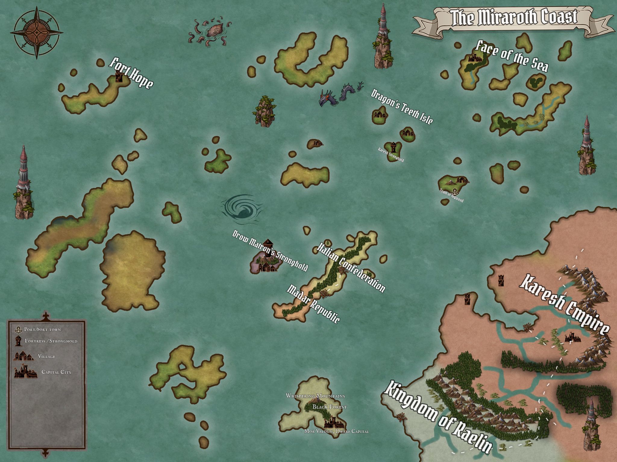 World of Valinor - The Miraroth Coast | Inkarnate - Create Fantasy Maps ...