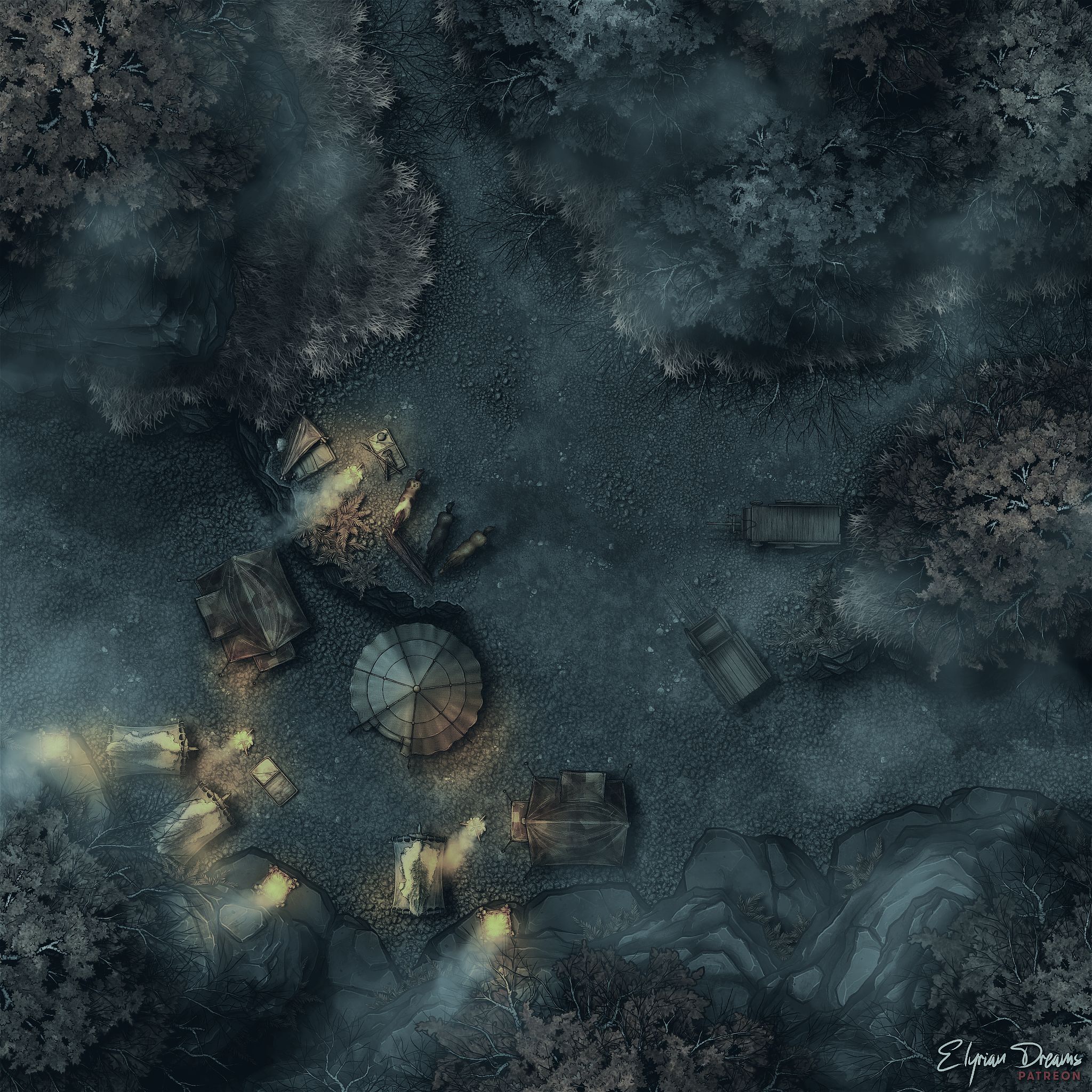 Shadowfell_Drybedcampsite_camp_day | Inkarnate - Create Fantasy Maps Online