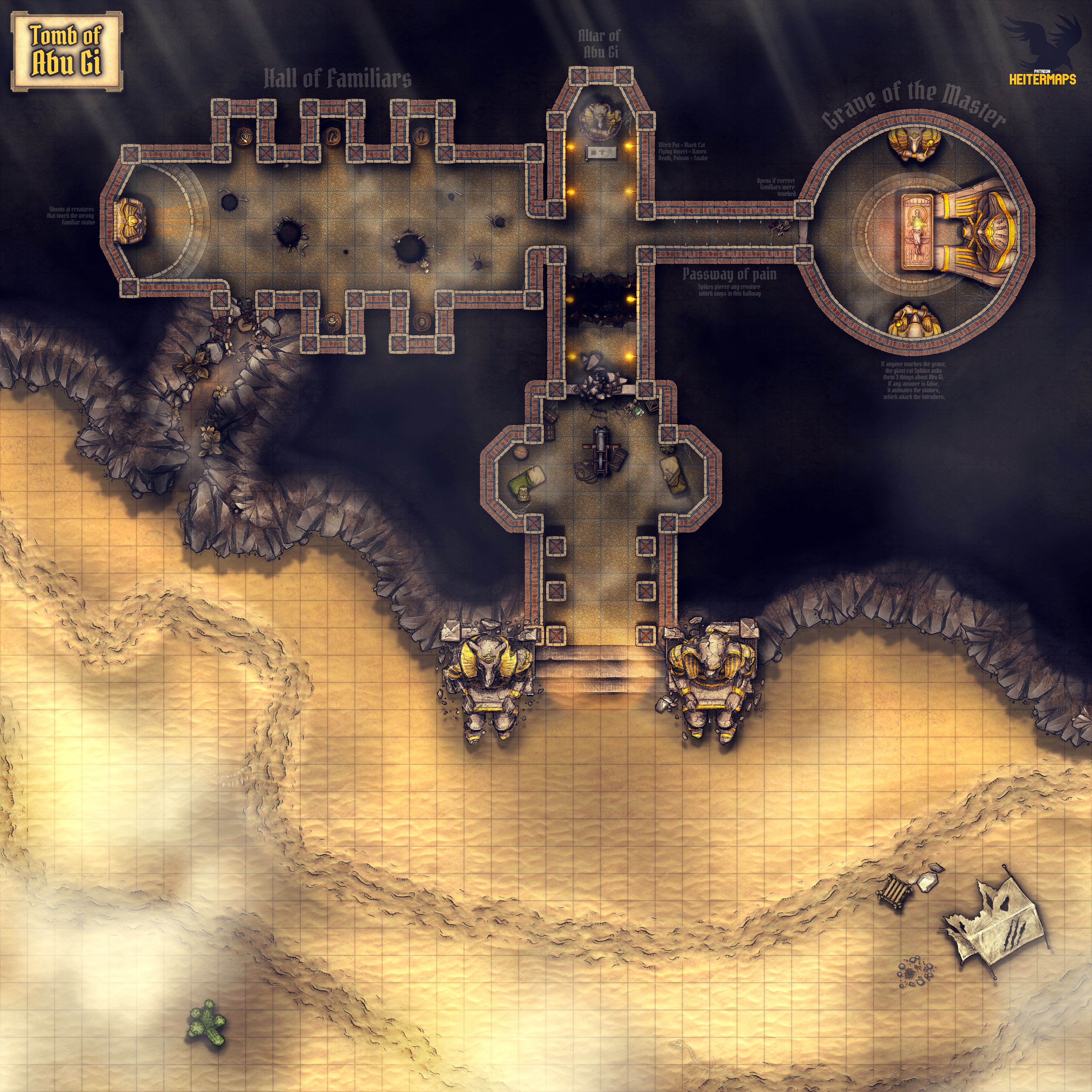 Desert Tomb [40x40] | Inkarnate - Create Fantasy Maps Online