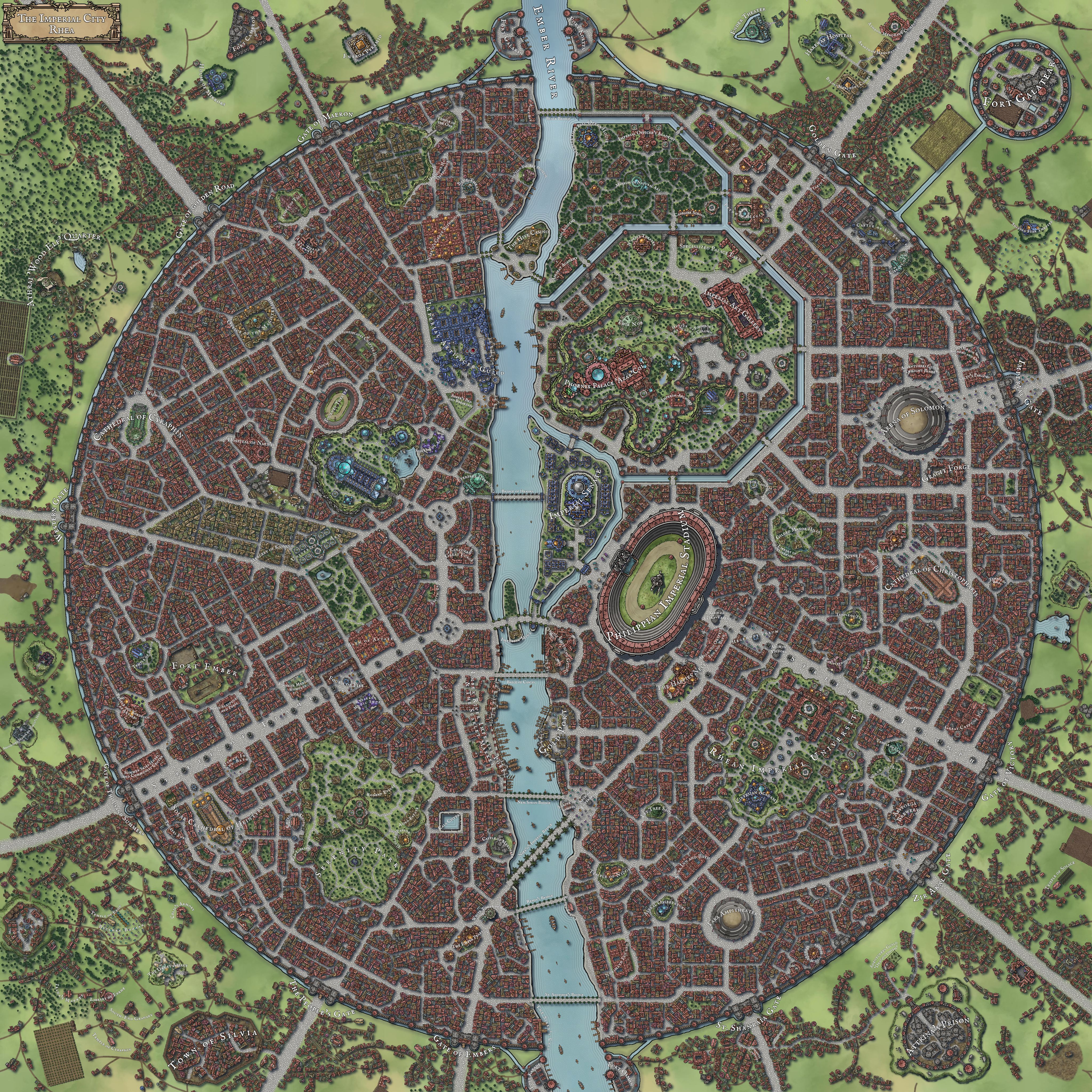 The Imperial City of Rhea | Inkarnate - Create Fantasy Maps Online