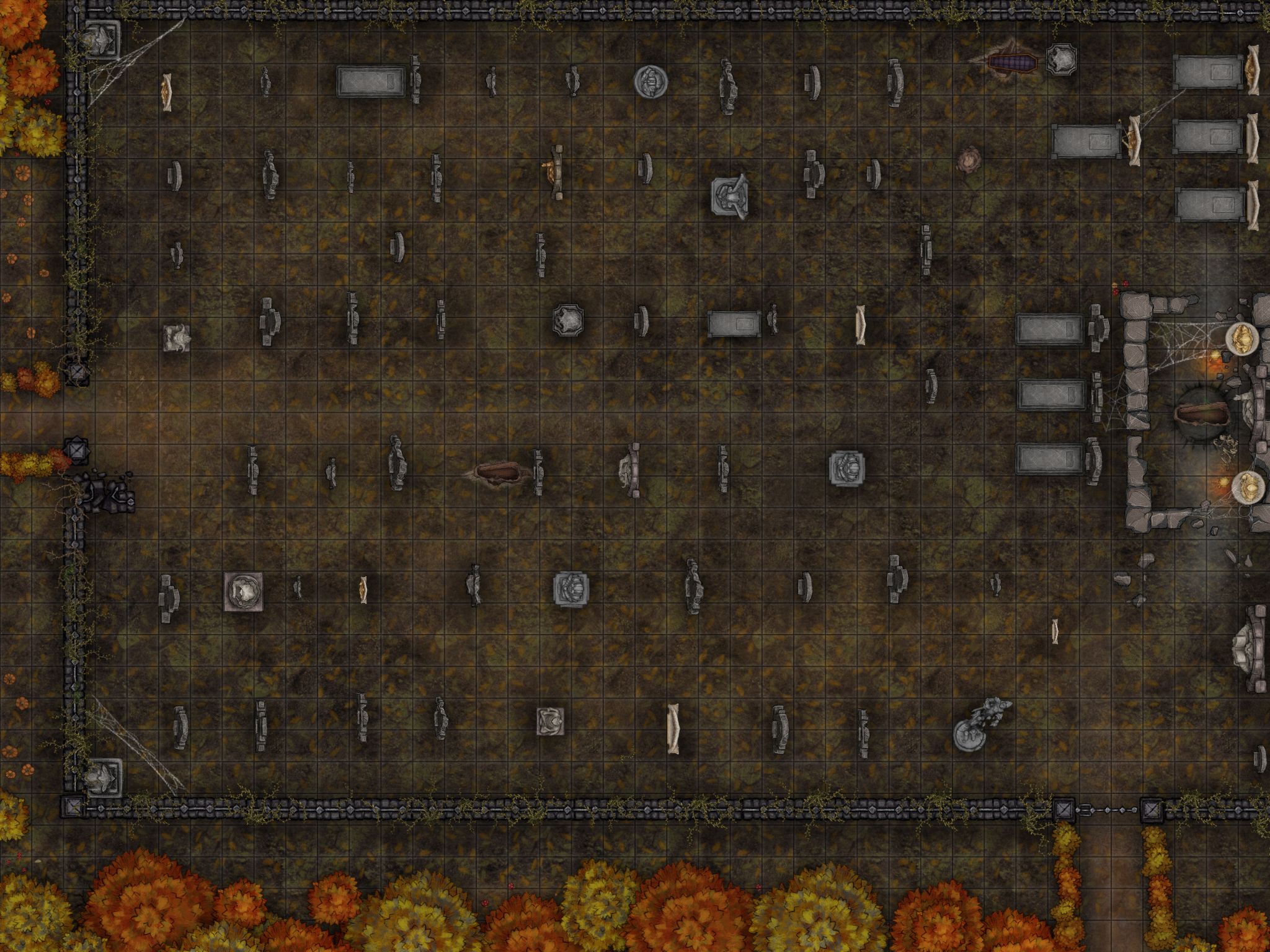 Graveyard Battlemap Grid | Inkarnate - Create Fantasy Maps Online