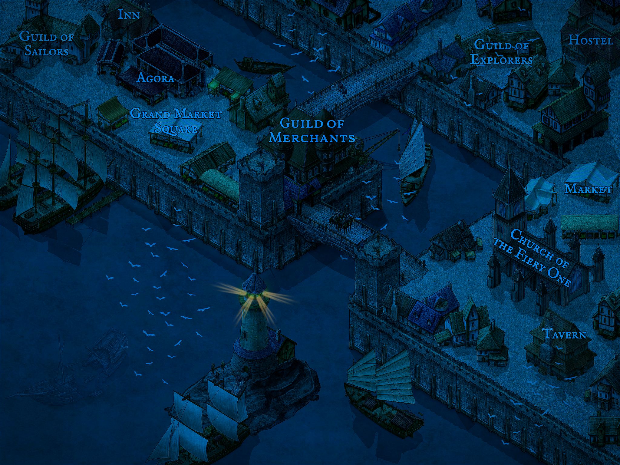 Harbor night | Inkarnate - Create Fantasy Maps Online