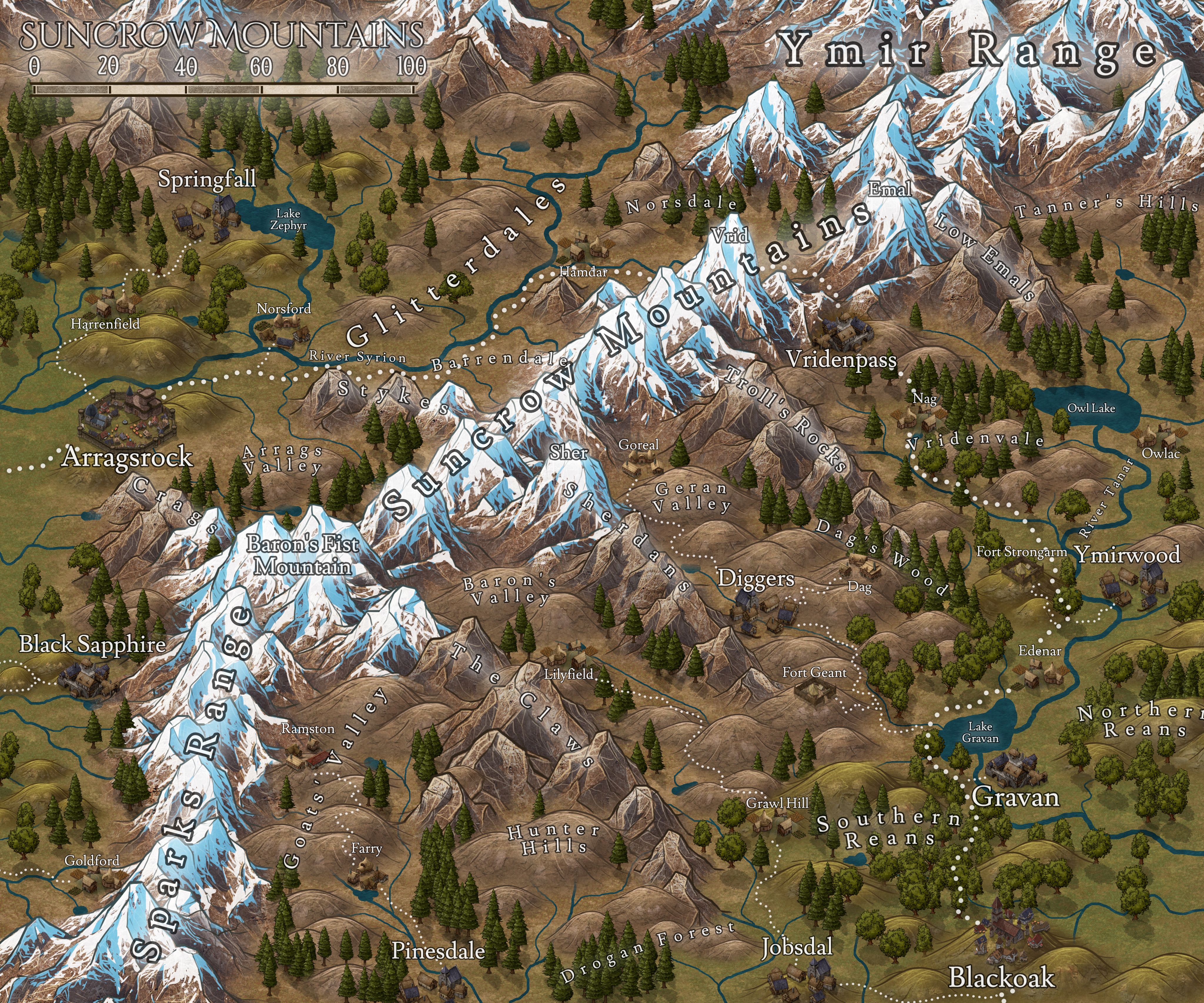 Suncrow Mountains | Inkarnate - Create Fantasy Maps Online