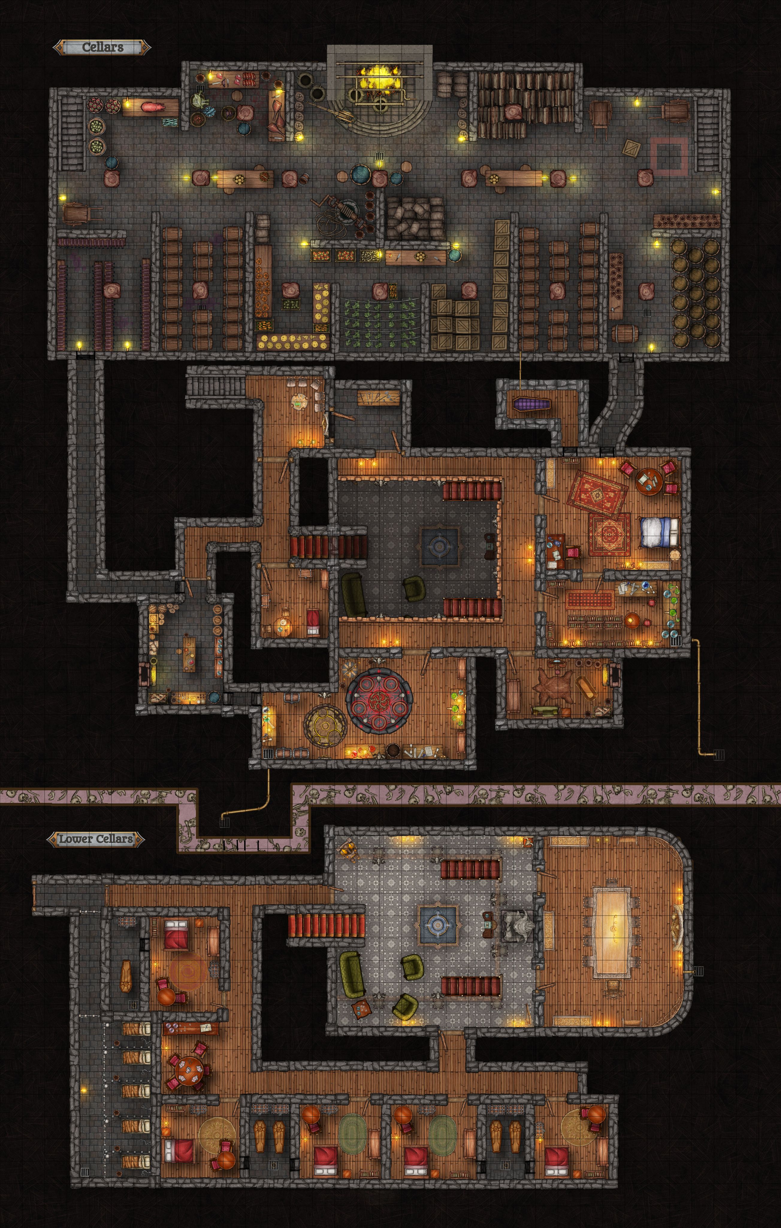 City Mansion Cellars | Inkarnate - Create Fantasy Maps Online