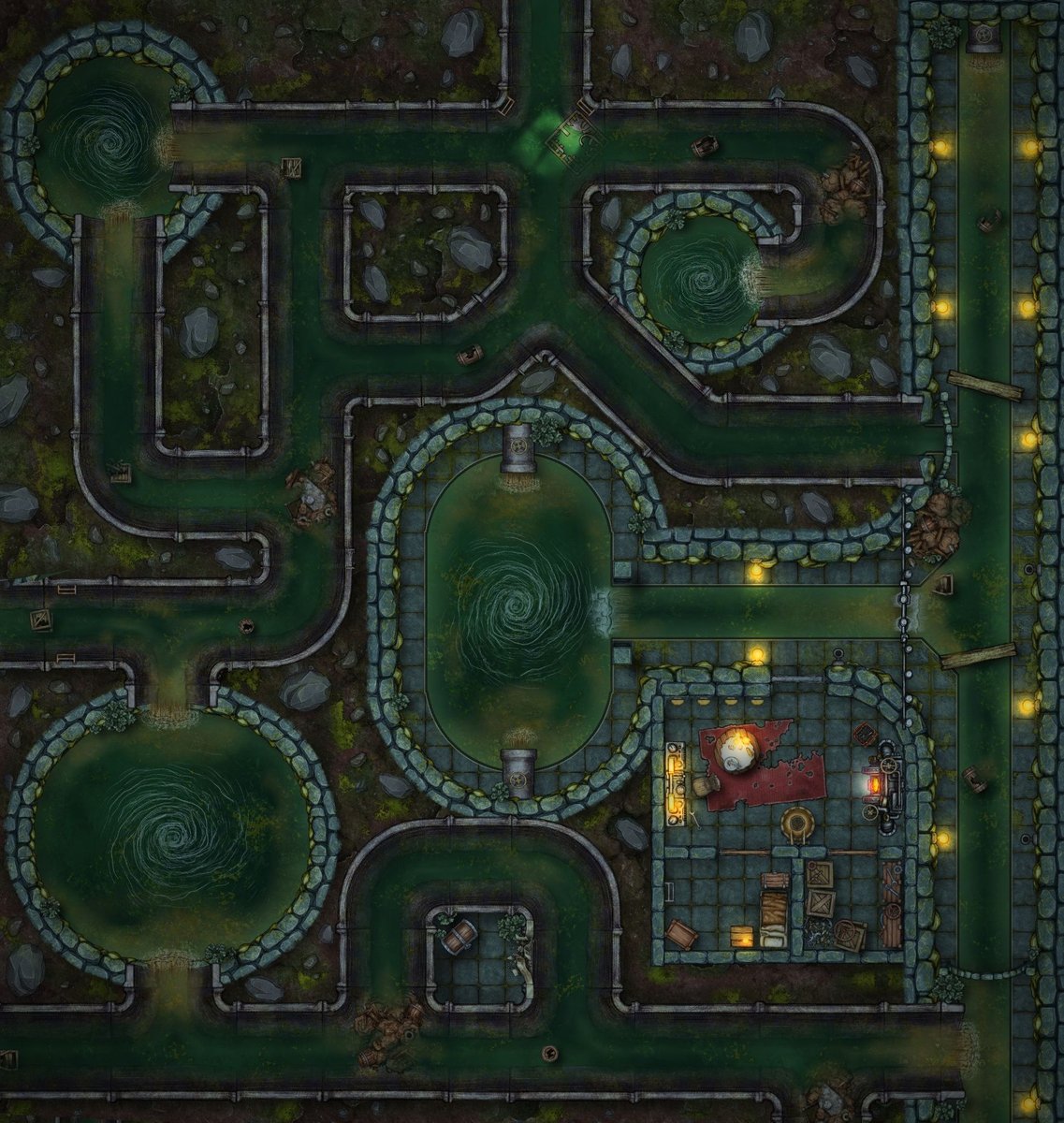 Sewers (flattened) | Inkarnate - Create Fantasy Maps Online
