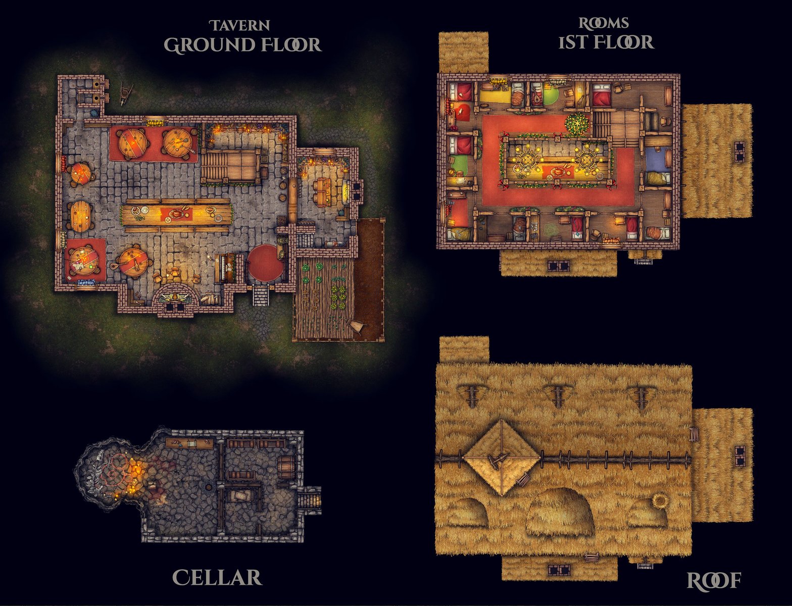 Dancing Dragon Tavern & Inn | Inkarnate - Create Fantasy Maps Online