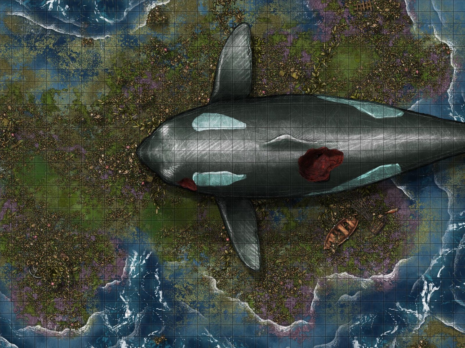 Whale Carcass on Sargassum Isle | Inkarnate - Create Fantasy Maps Online