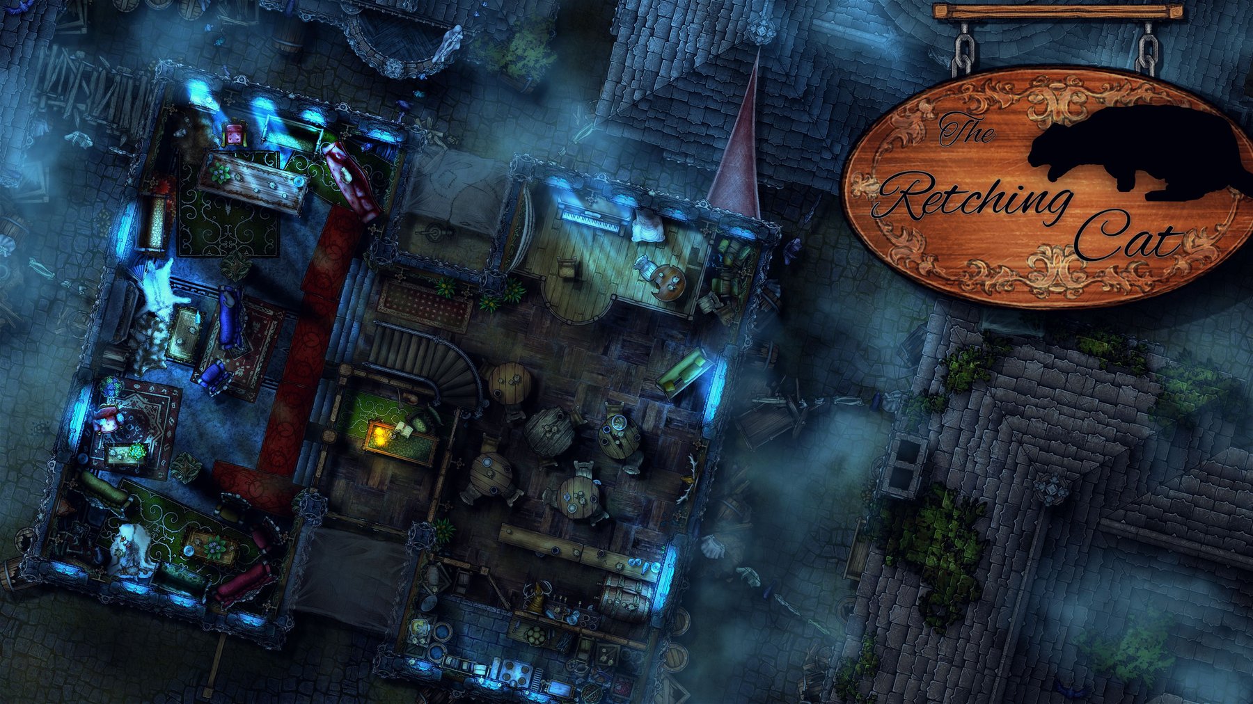 Retching cat ground floor night | Inkarnate - Create Fantasy Maps Online