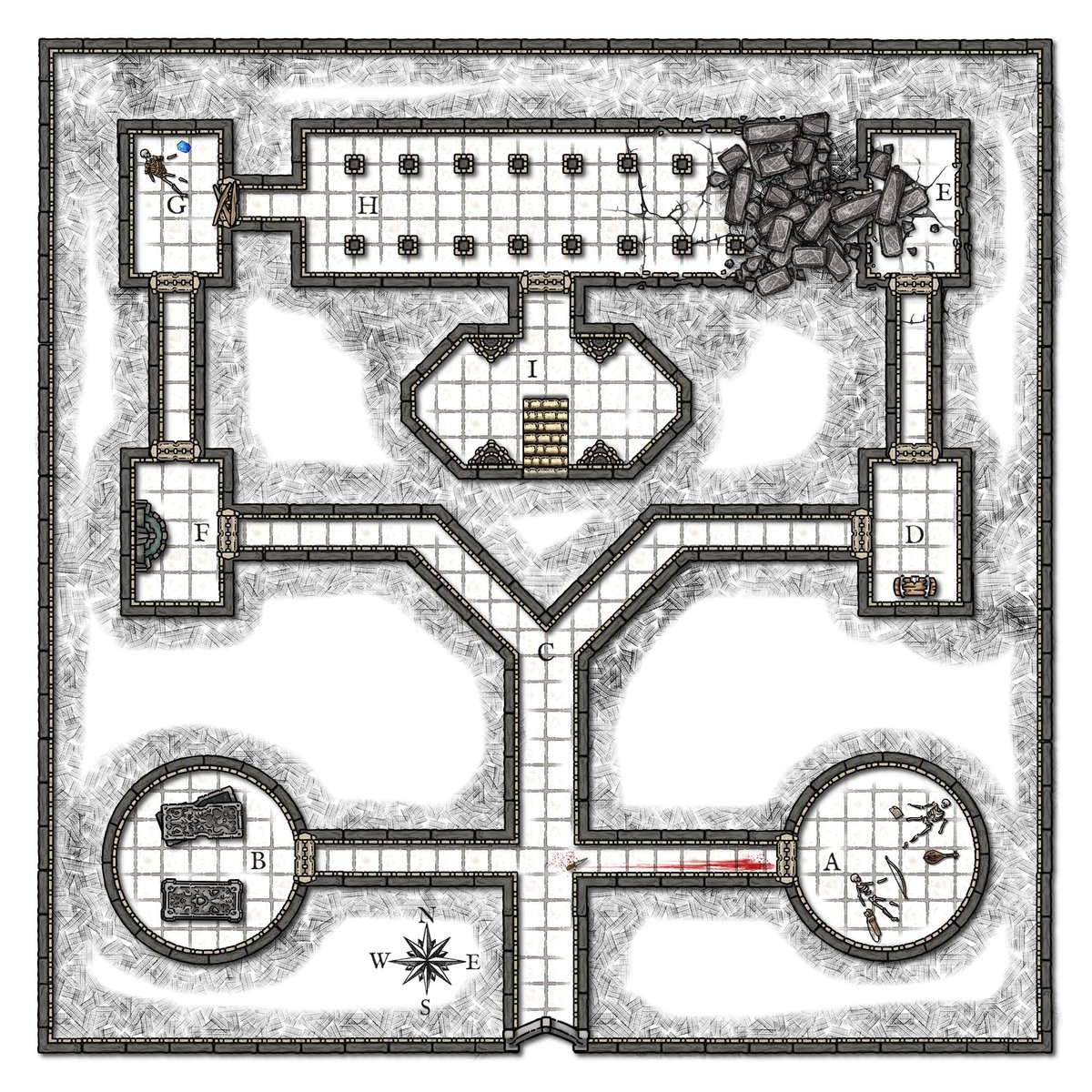 Ruinshore Pyramid, Level 1 | Inkarnate - Create Fantasy Maps Online