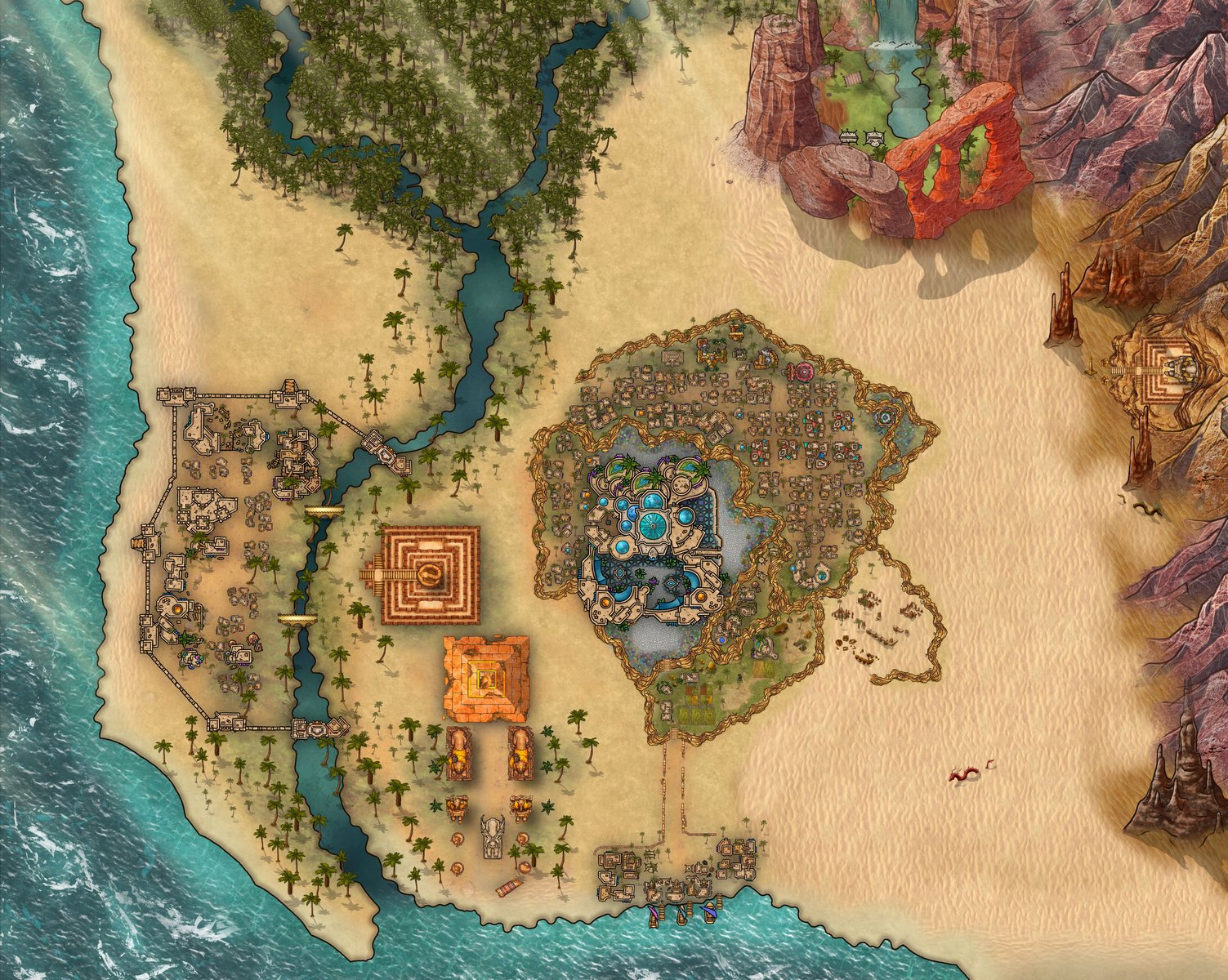 Desert Kingdom | Inkarnate - Create Fantasy Maps Online