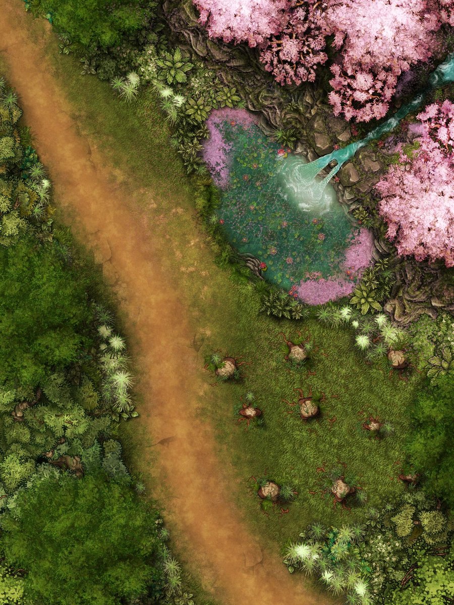 Cherry Blossom lake - day version | Inkarnate - Create Fantasy Maps Online