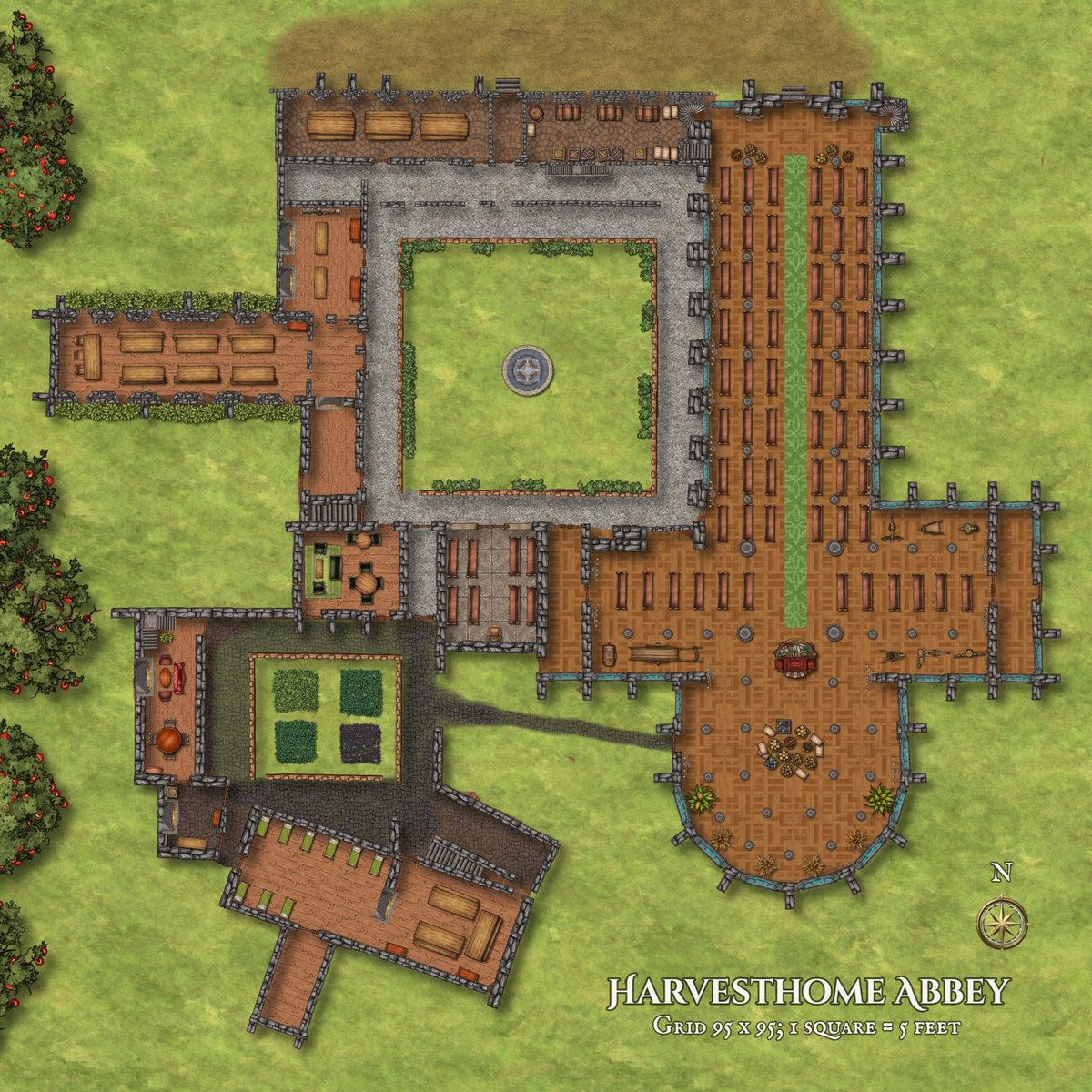 Harvesthome Abbey | Inkarnate - Create Fantasy Maps Online