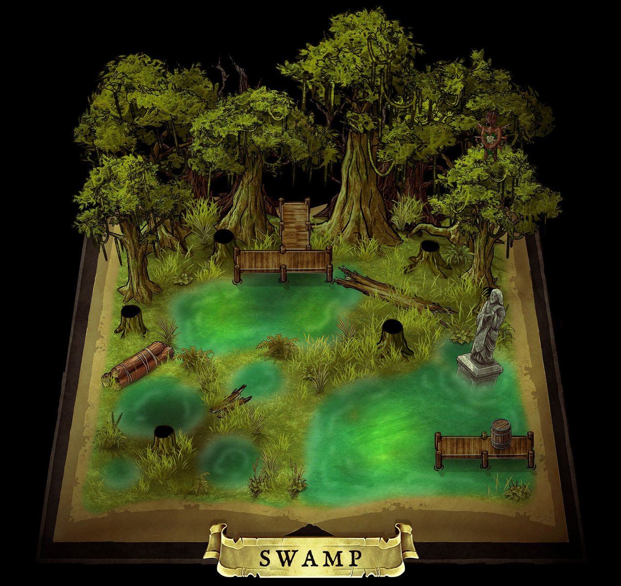 SWAMP Book Battlemap | Inkarnate - Create Fantasy Maps Online