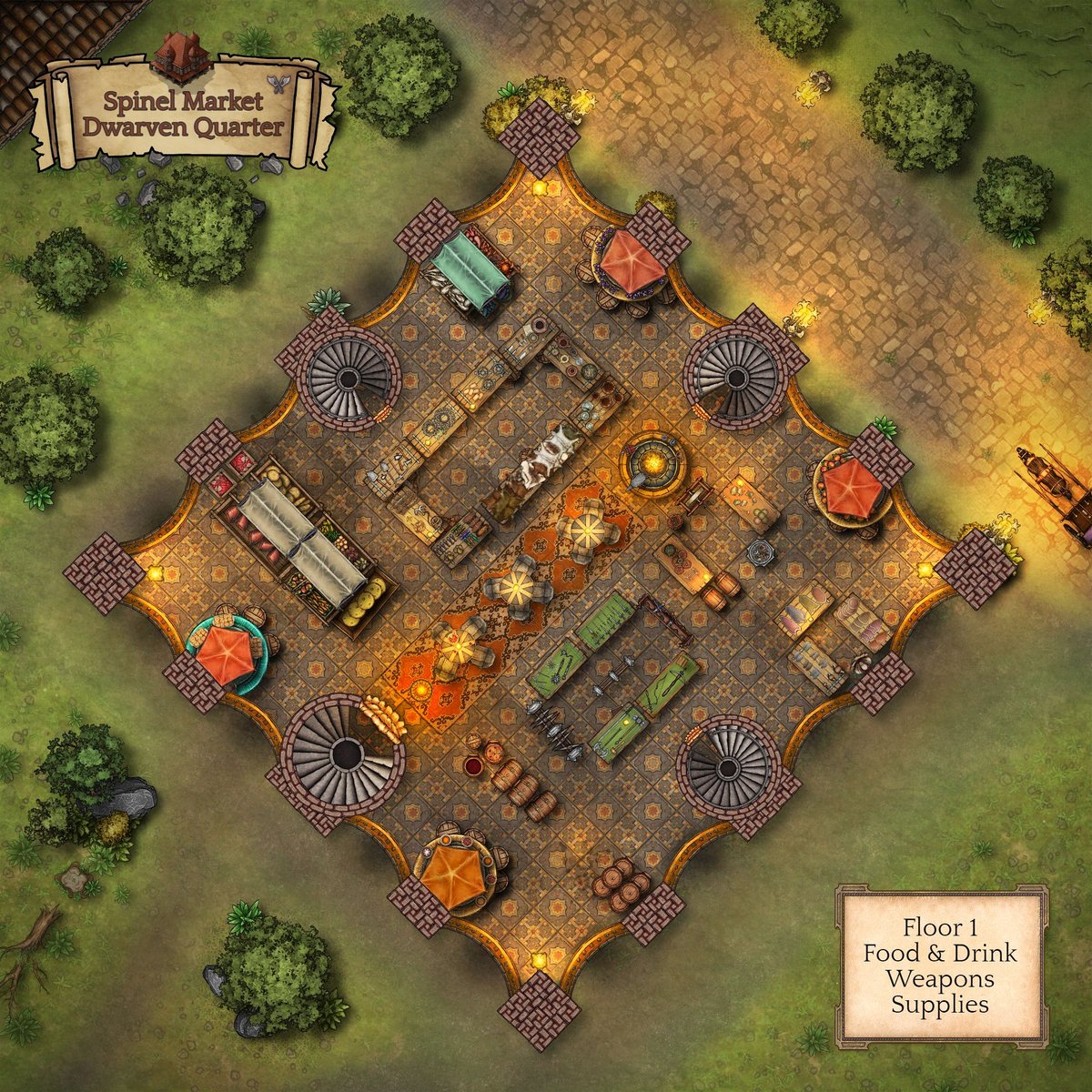 Lingan: Dwarven Quarter - Spinel Market (1/4) | Inkarnate - Create ...