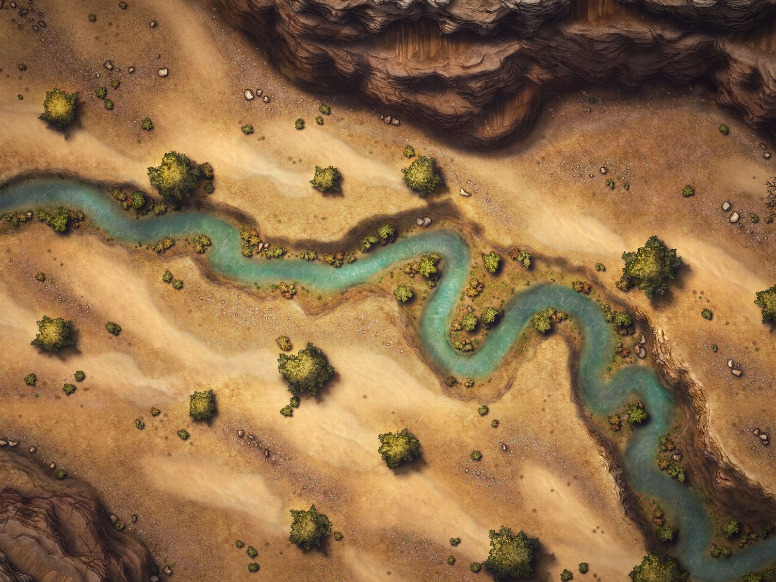 Desert Stream | Inkarnate - Create Fantasy Maps Online