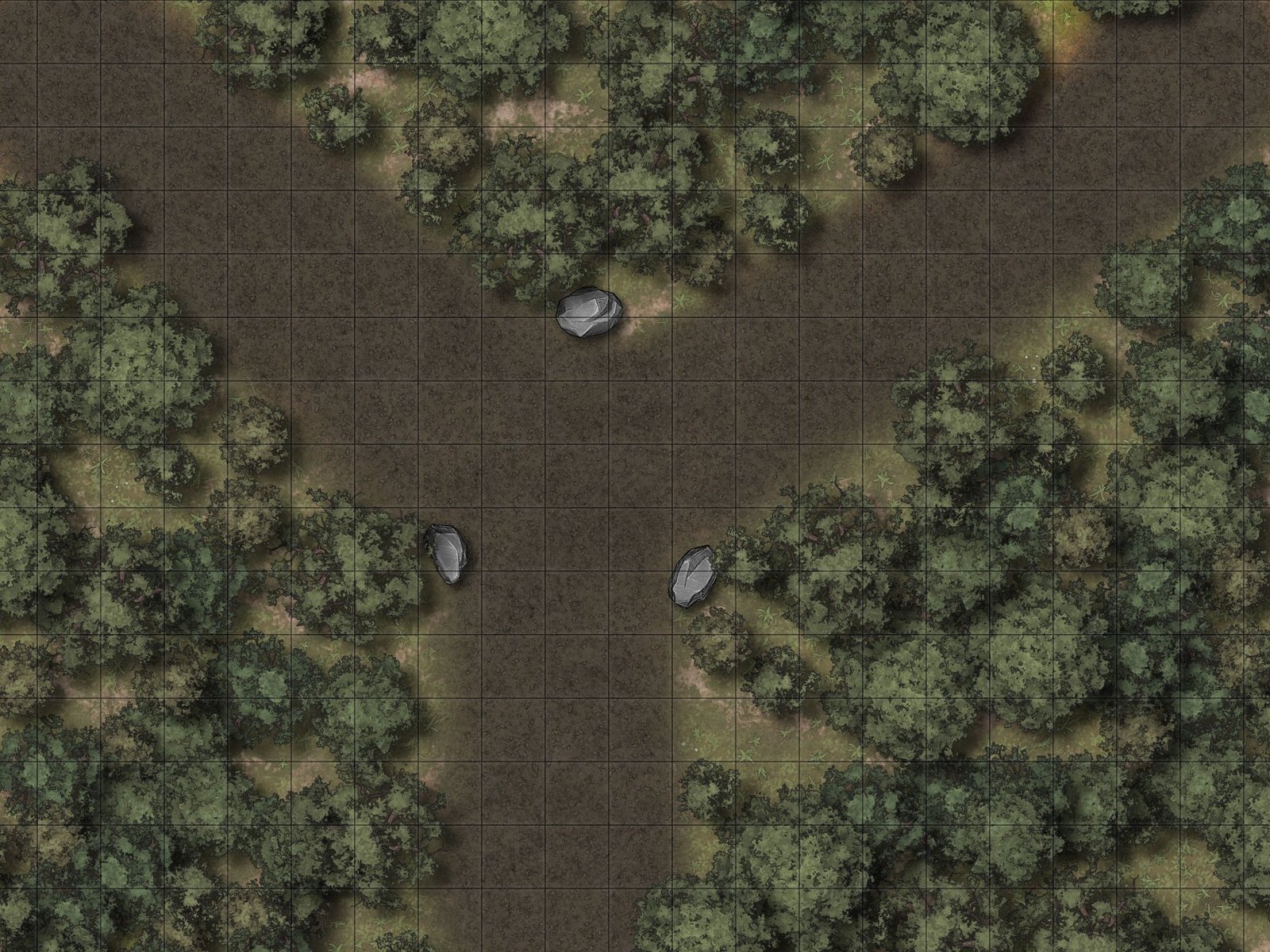 Forked Road Dull Dark Battle Map - Simple | Inkarnate - Create Fantasy Maps Online