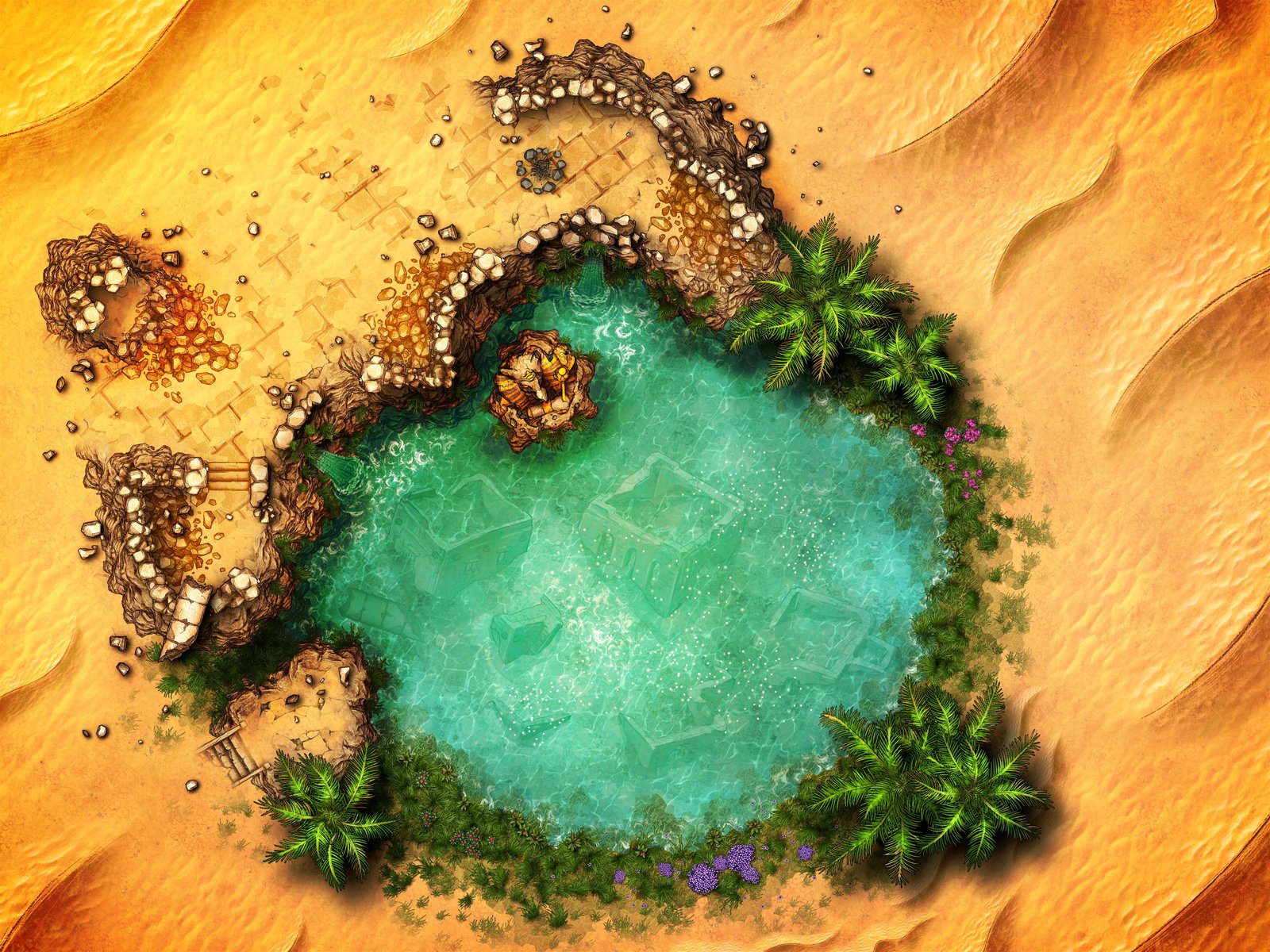 Desert Oasis | Inkarnate - Create Fantasy Maps Online