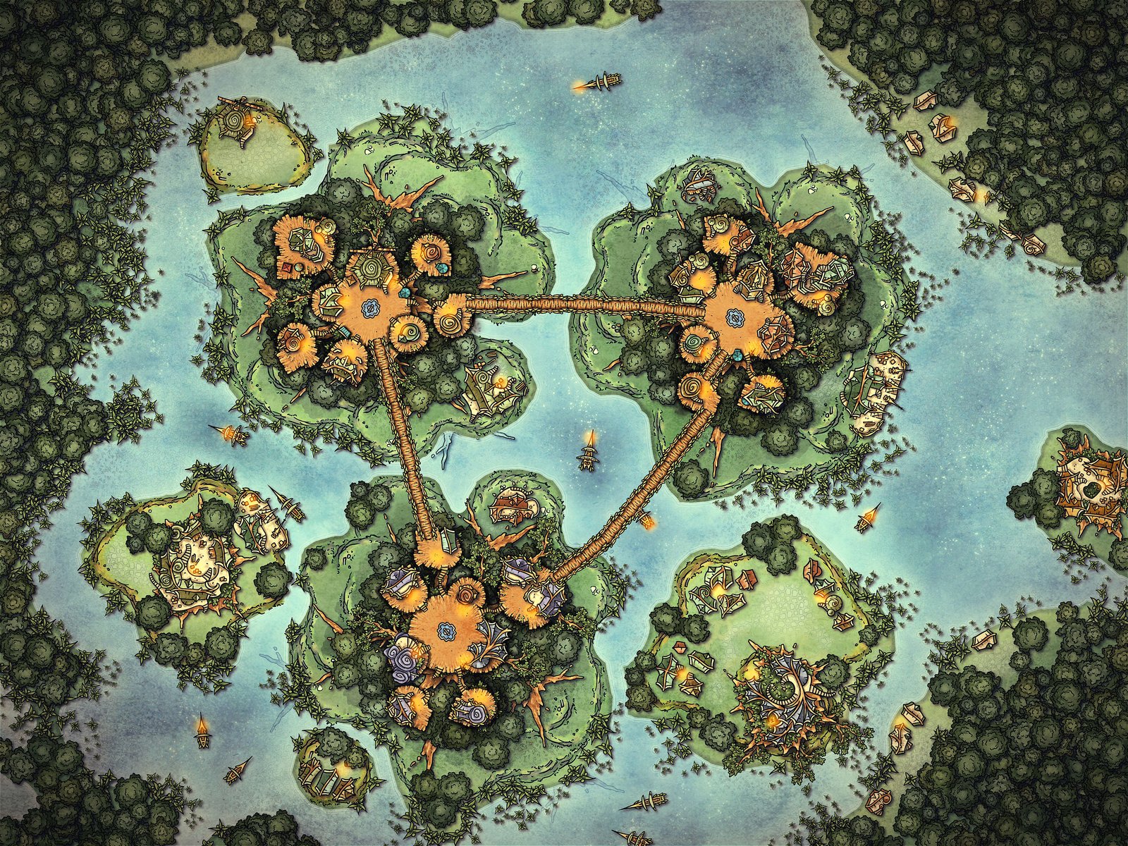 Elven Tree Town | Inkarnate - Create Fantasy Maps Online