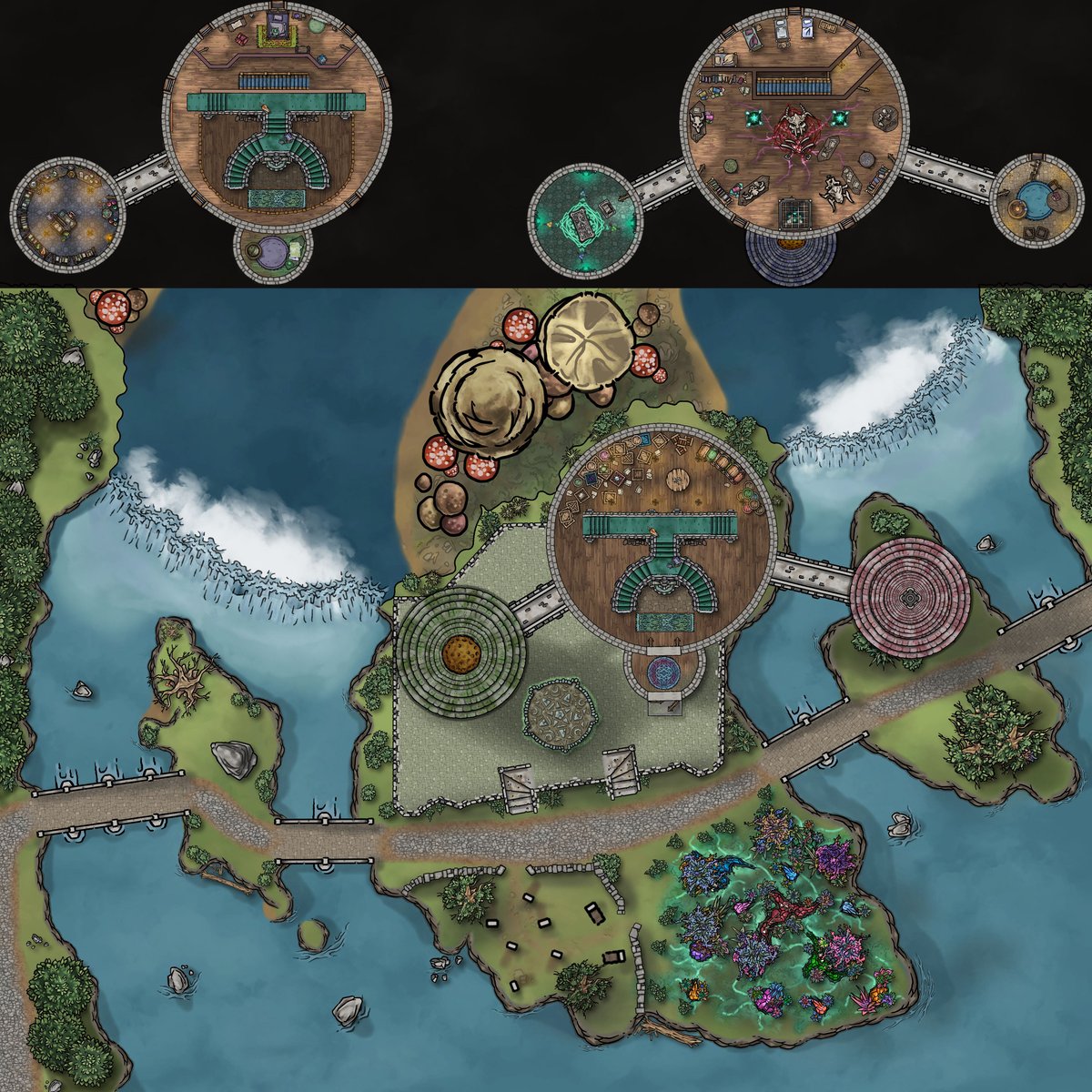 Wizard Tower Falls | Inkarnate - Create Fantasy Maps Online