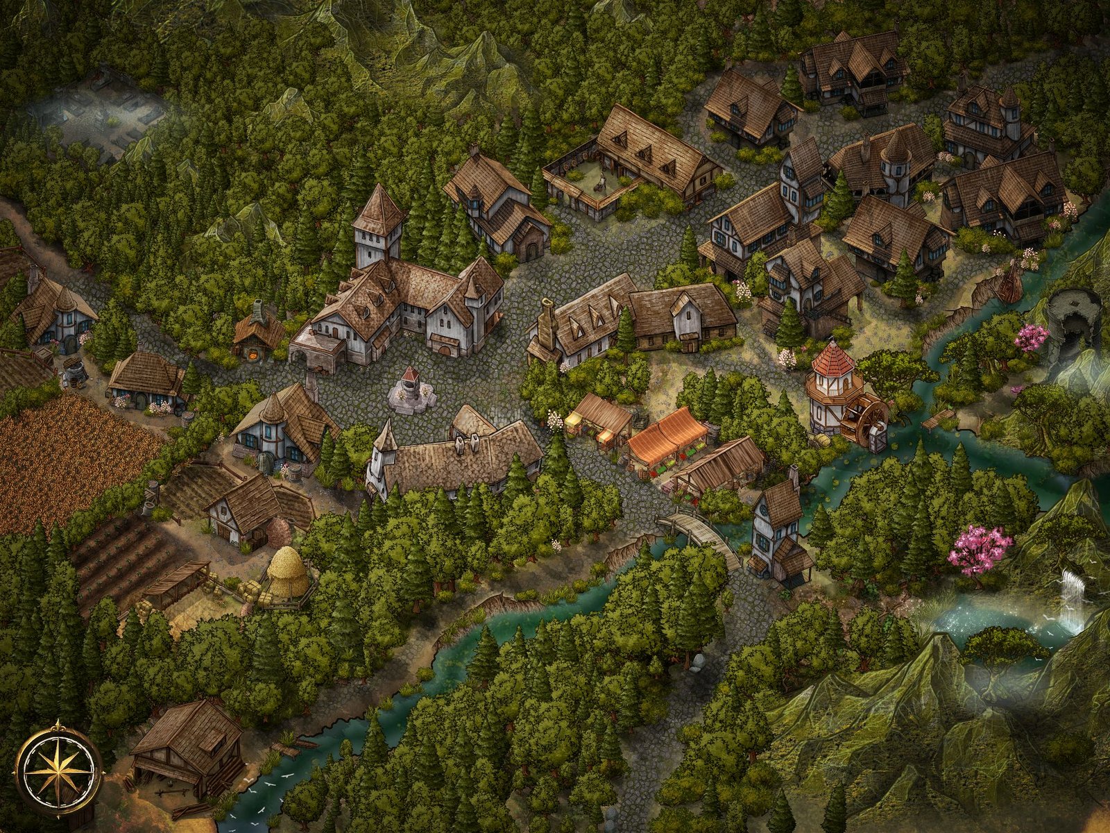 Mountain Village | Inkarnate - Create Fantasy Maps Online