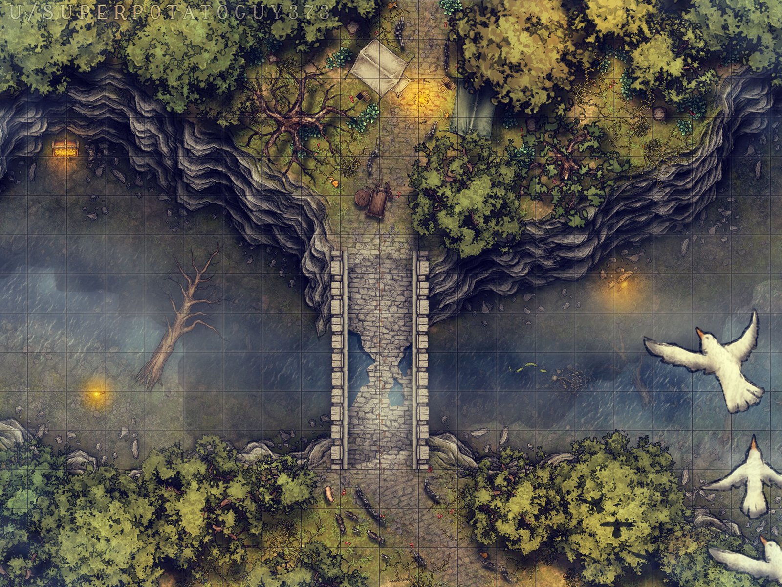 Old Bridge and Camp | Inkarnate - Create Fantasy Maps Online