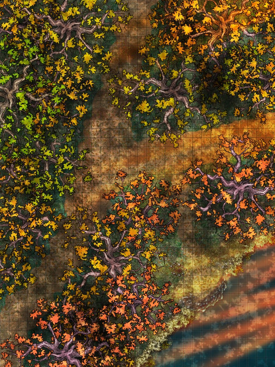 Forest path (Autumn - sunset) | Inkarnate - Create Fantasy Maps Online