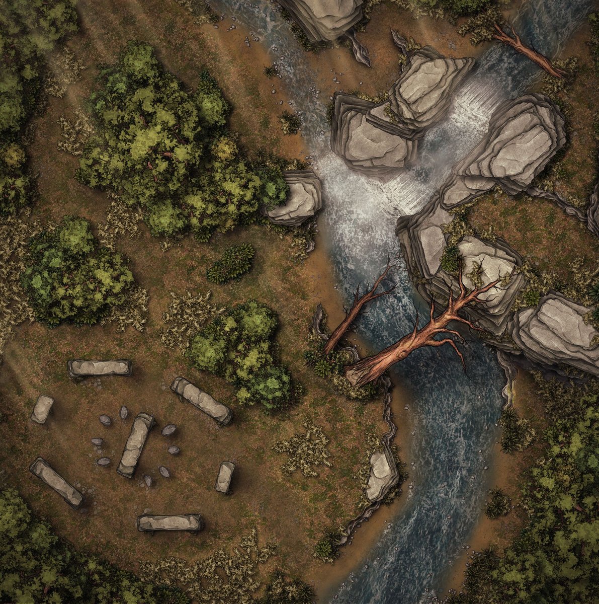 Forest Circle - Dawn/Twilight | Inkarnate - Create Fantasy Maps Online