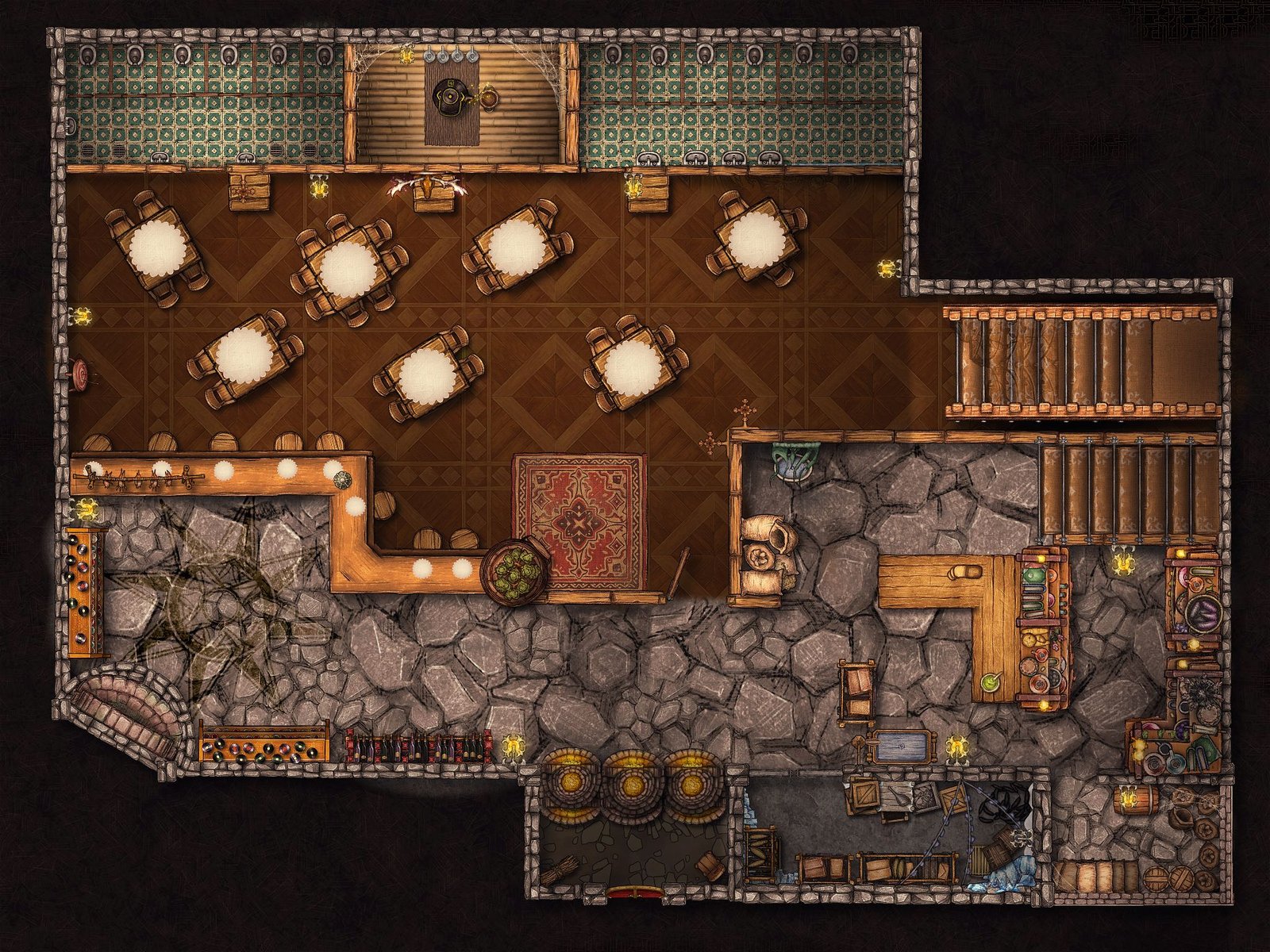 the tower inn floor 1 | Inkarnate - Create Fantasy Maps Online