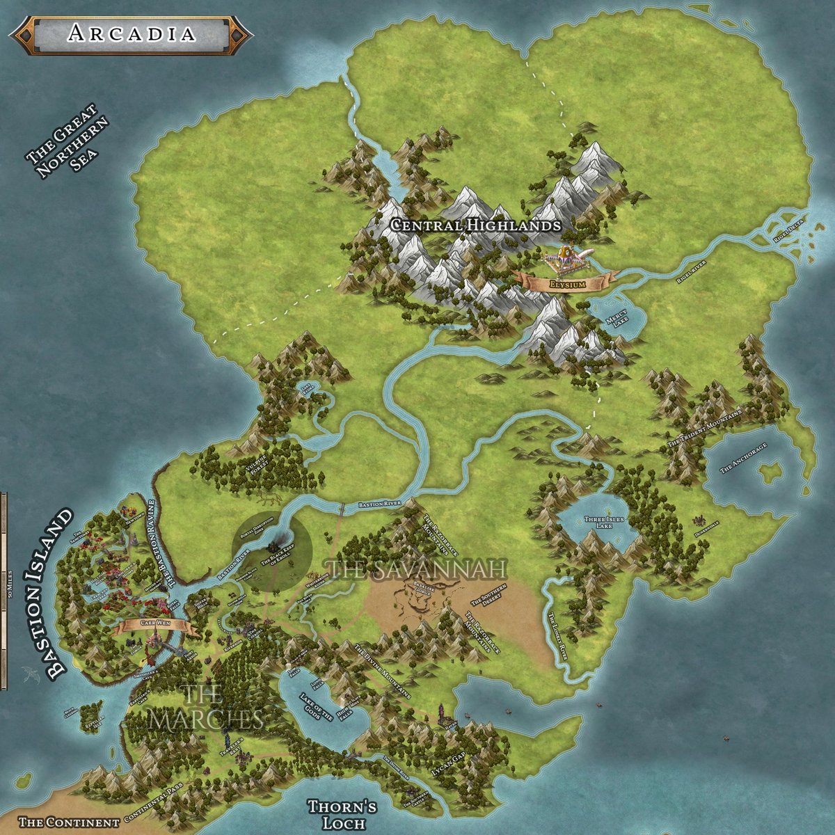 Caer Wen Mainland Map | Inkarnate - Create Fantasy Maps Online