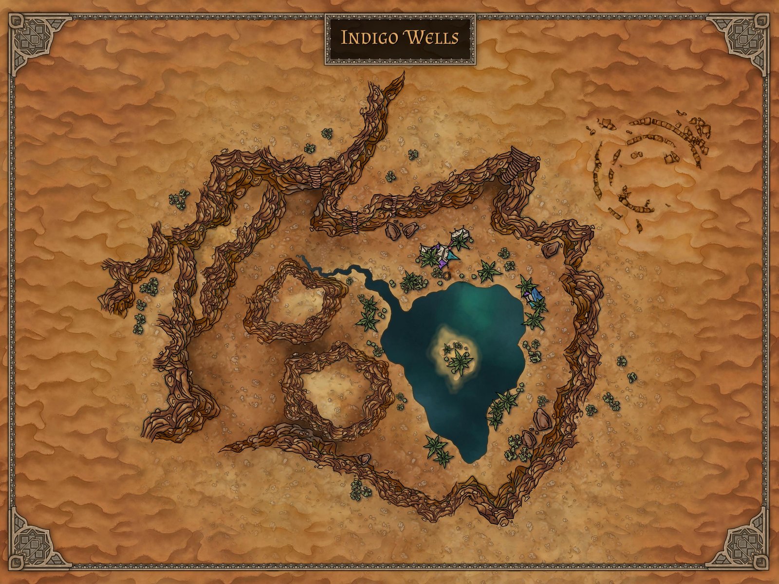 Indigo Wells oasis | Inkarnate - Create Fantasy Maps Online