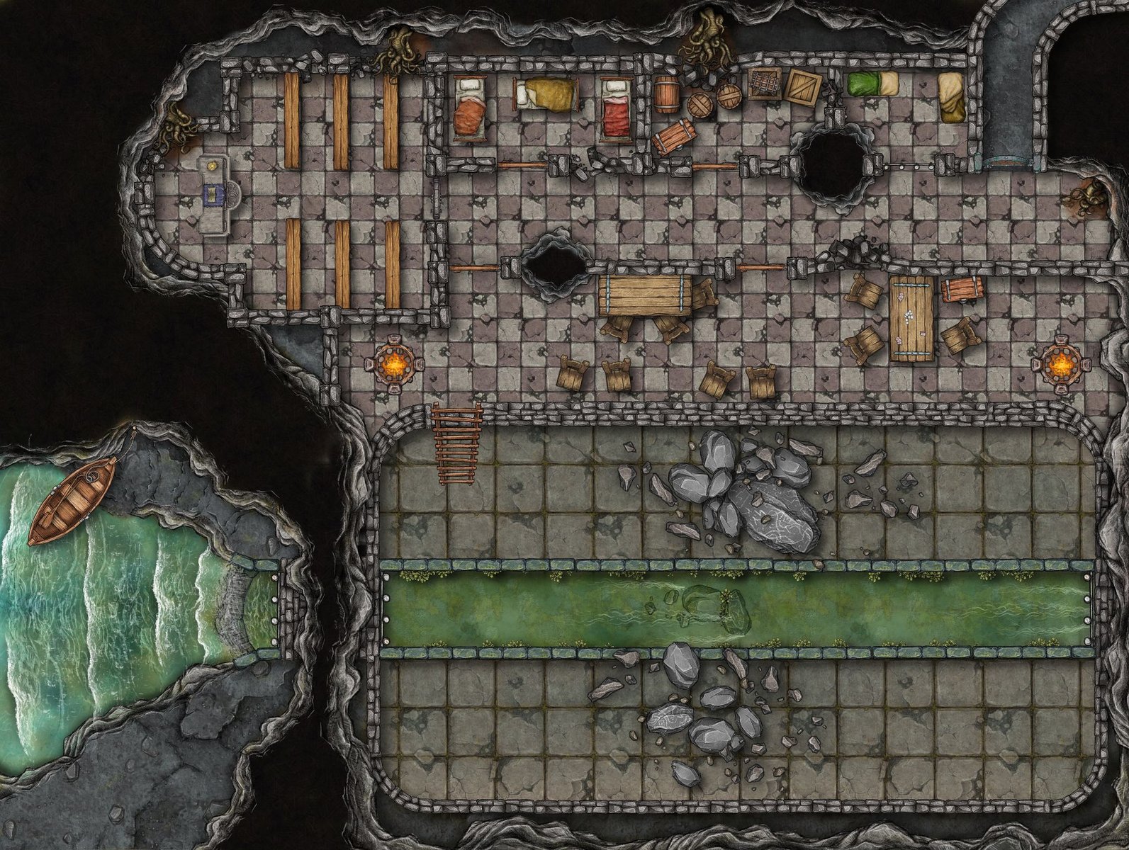 Sewer Hideout | Inkarnate - Create Fantasy Maps Online