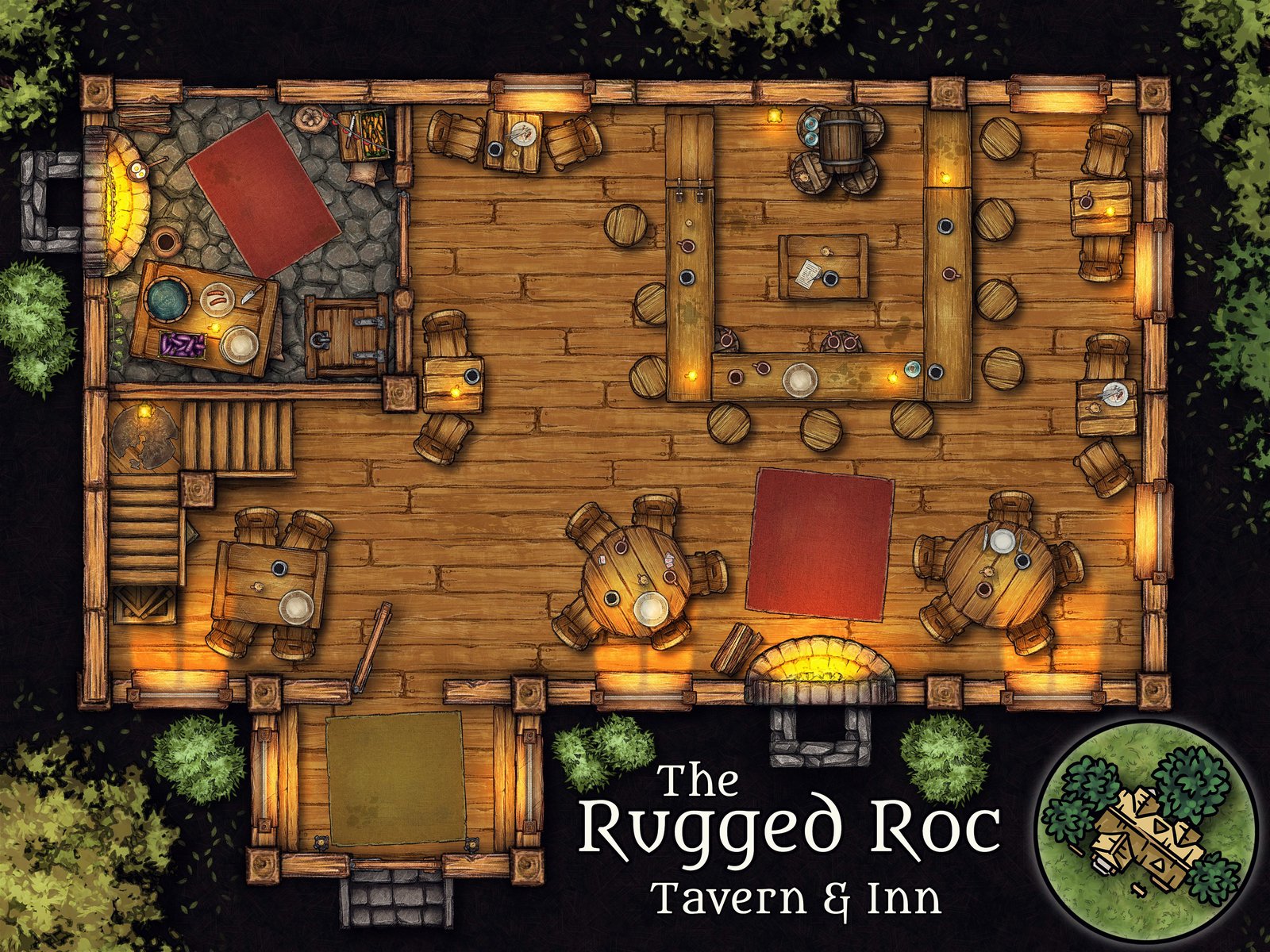 The Rugged Roc Tavern & Inn | Inkarnate - Create Fantasy Maps Online