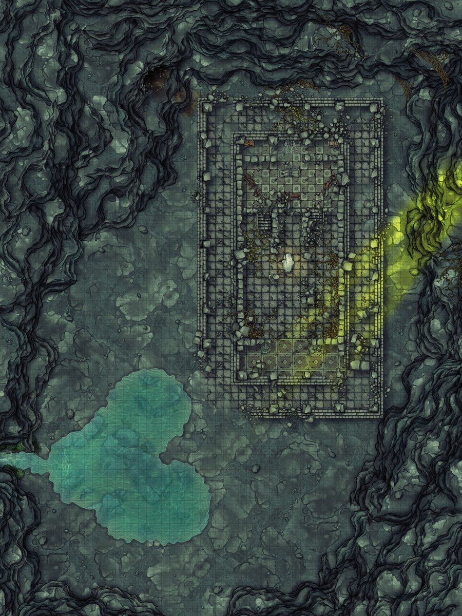 A ruin in a cave | Inkarnate - Create Fantasy Maps Online