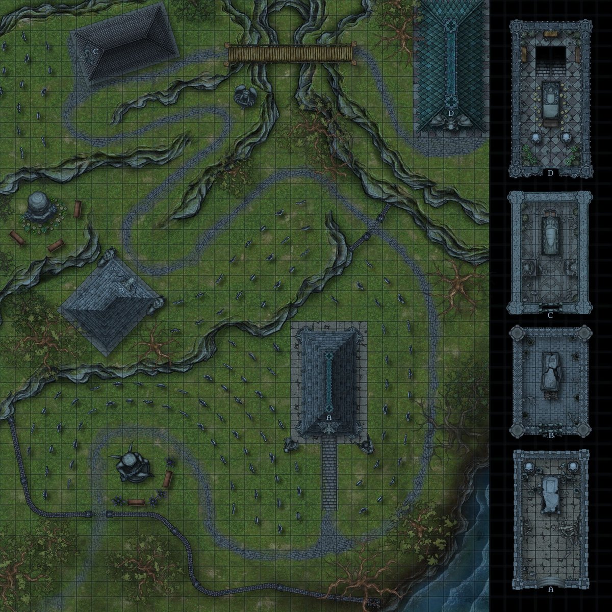 Old Willows Graveyard | Inkarnate - Create Fantasy Maps Online