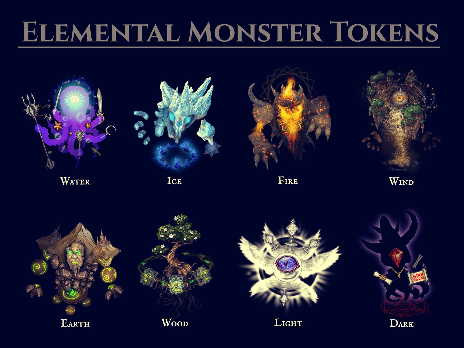 Elemental Monster Tokens | Inkarnate - Create Fantasy Maps Online