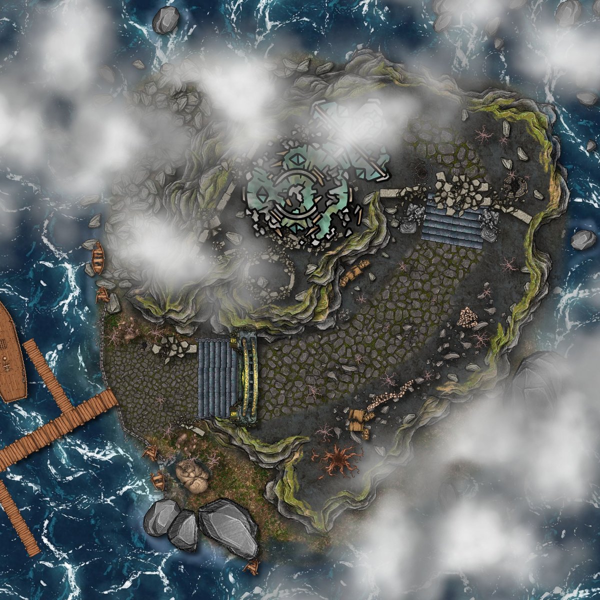 Ruined Island temple | Inkarnate - Create Fantasy Maps Online