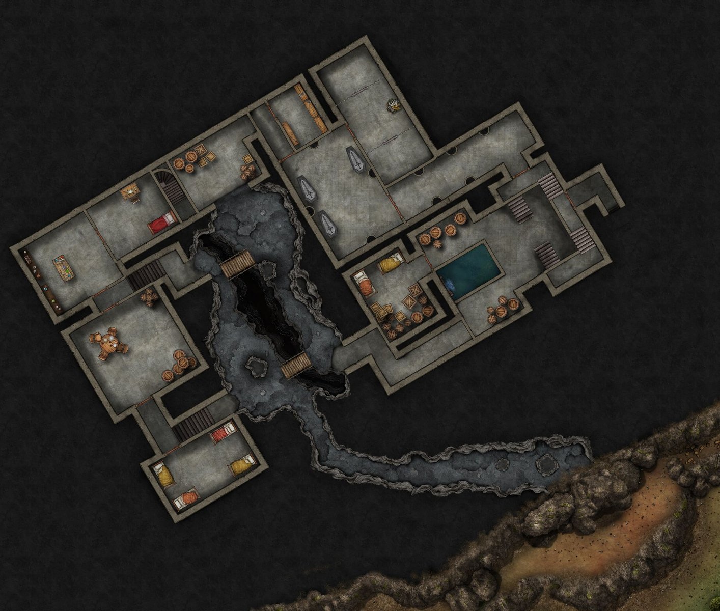 Tresendar Manor Basement (Redbrand Hideout) | Inkarnate - Create ...