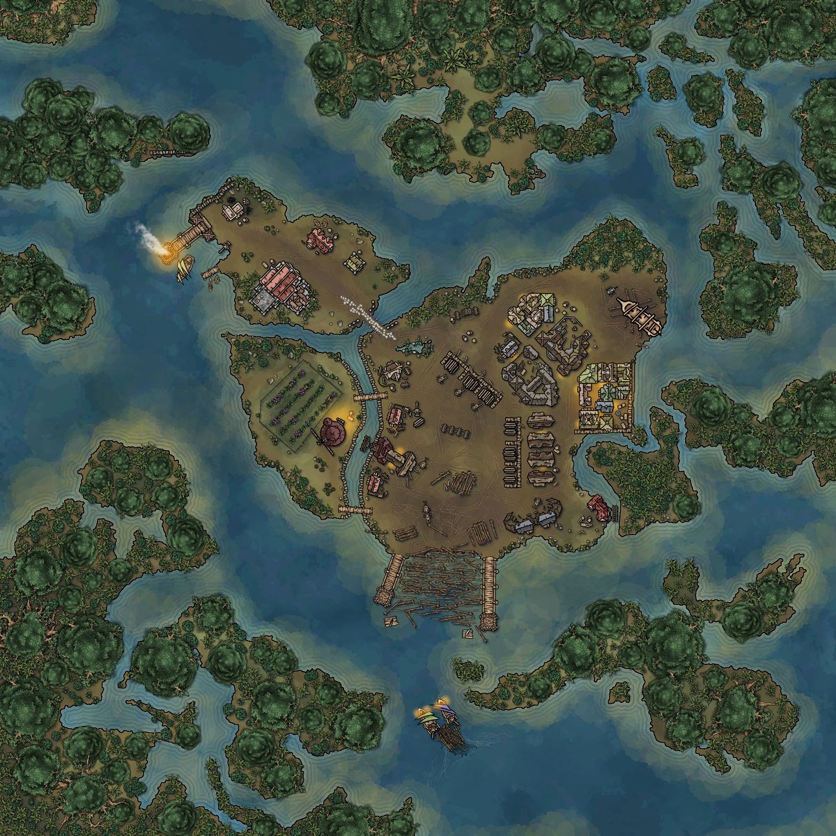 Bloodbend Logging Camp | Inkarnate - Create Fantasy Maps Online